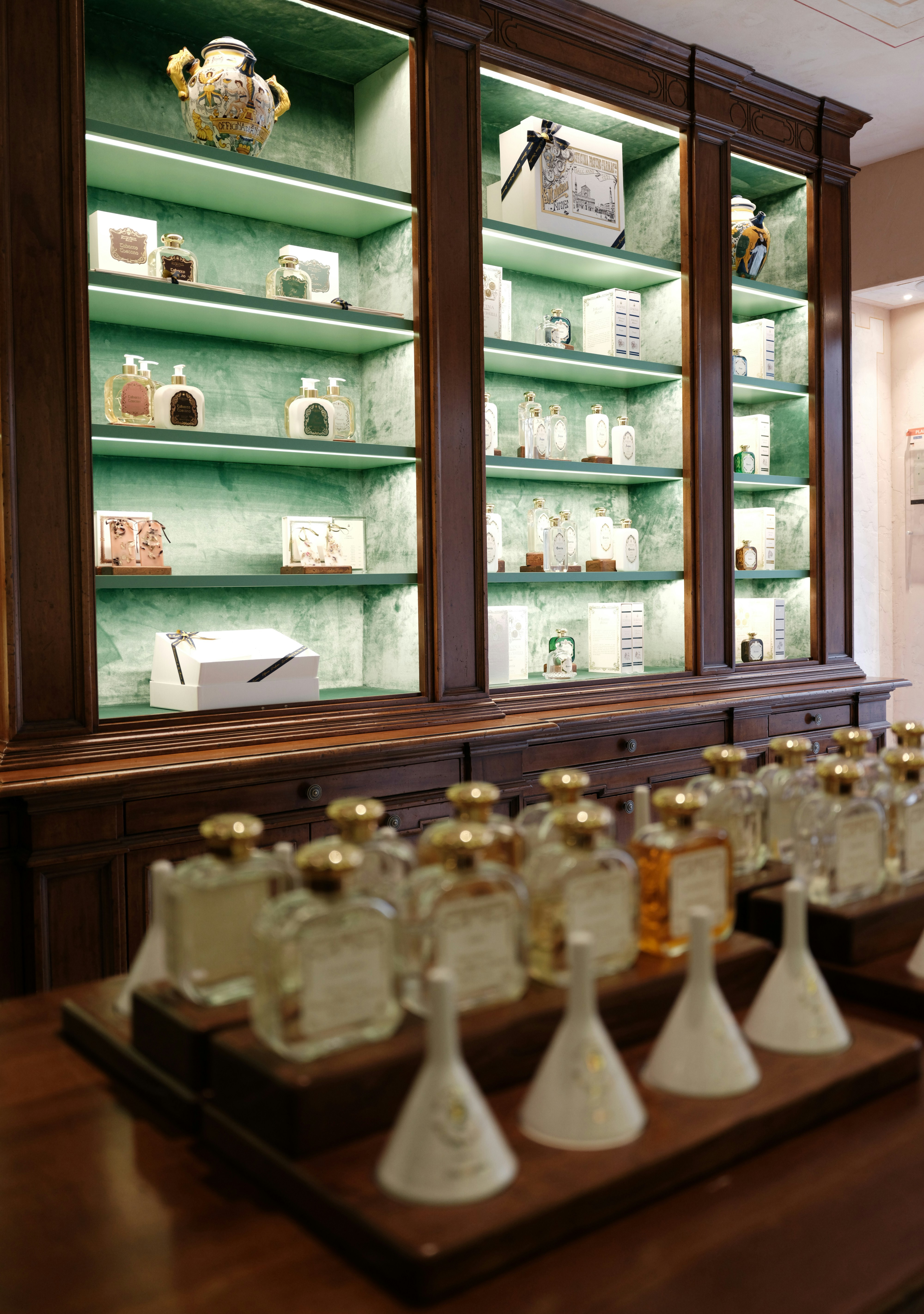 Amber Bottles and Verdant Display: A Quiet Tasting Room