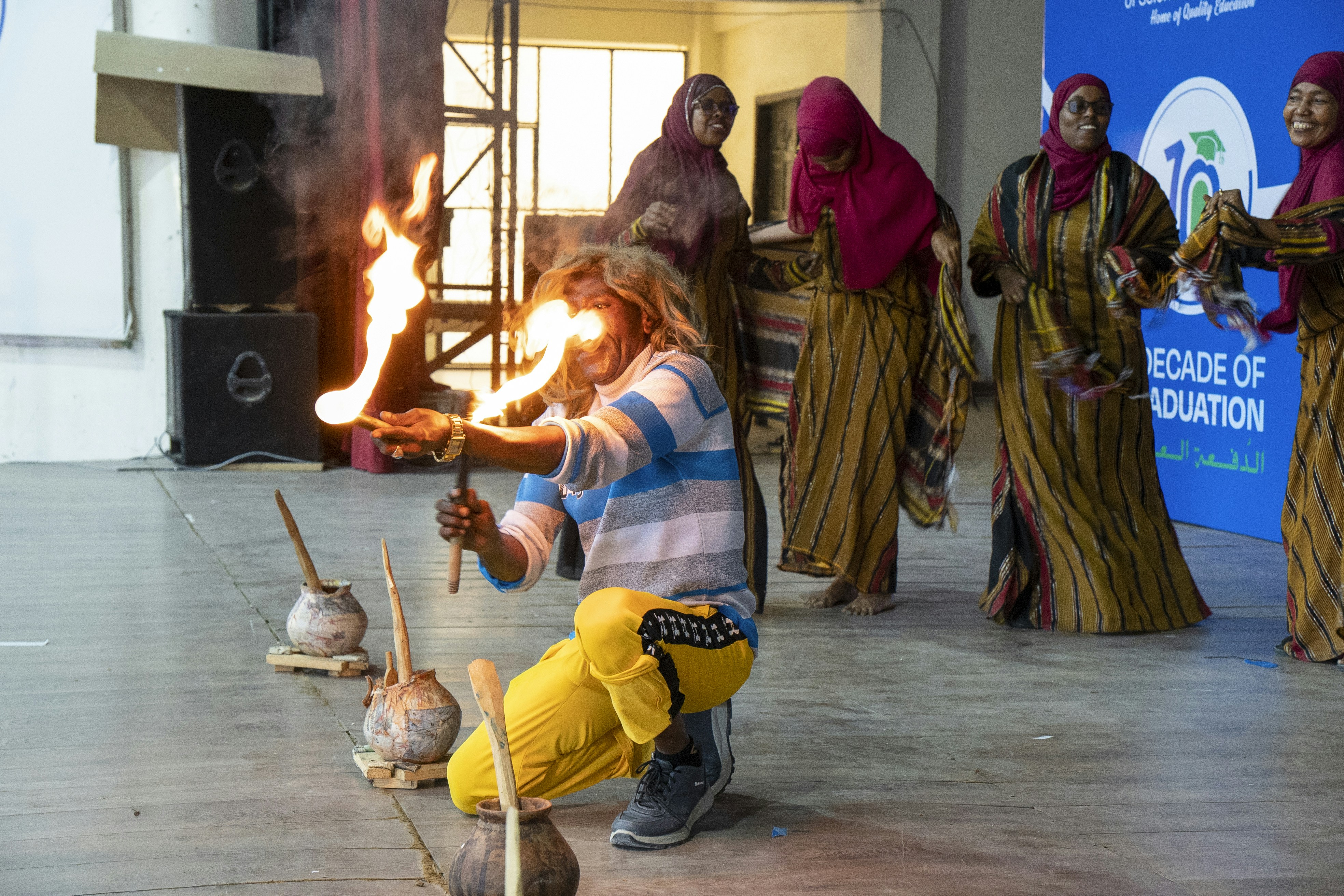 Fire and Dhol: A Moment of Street Performance