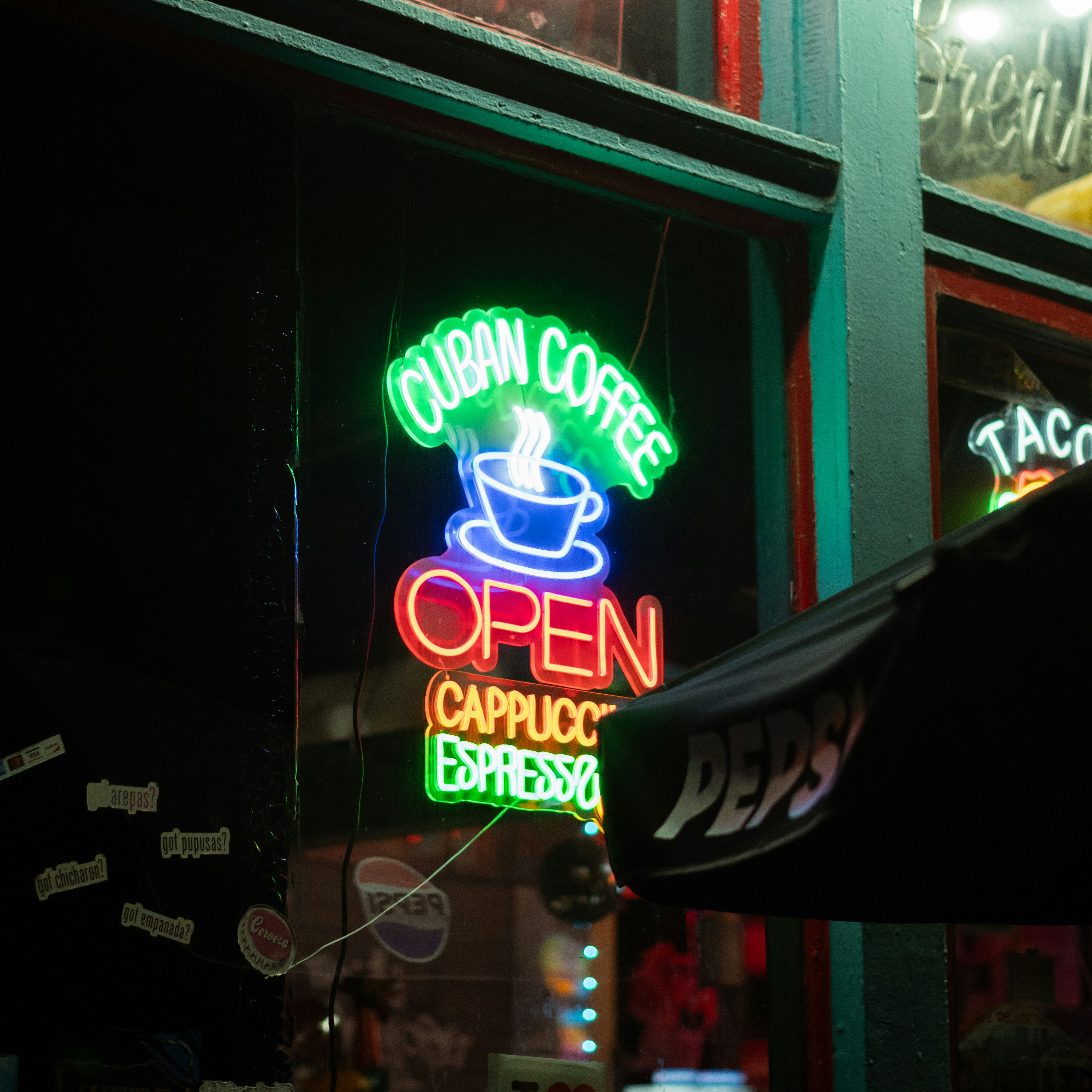 Neon Night at the Cuban Coffee Bar