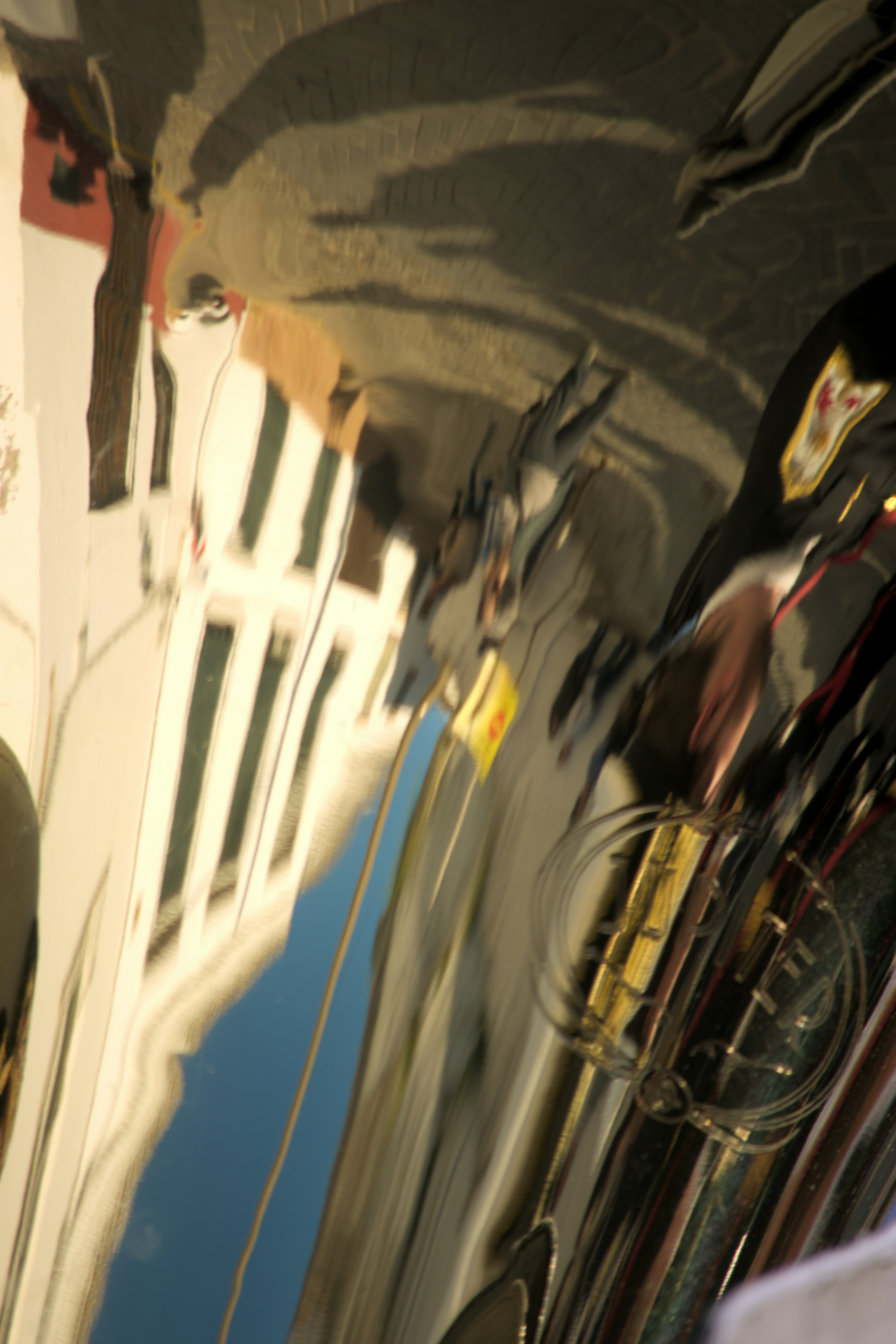 Tilted Street Scene: A Distorted Urban Morning