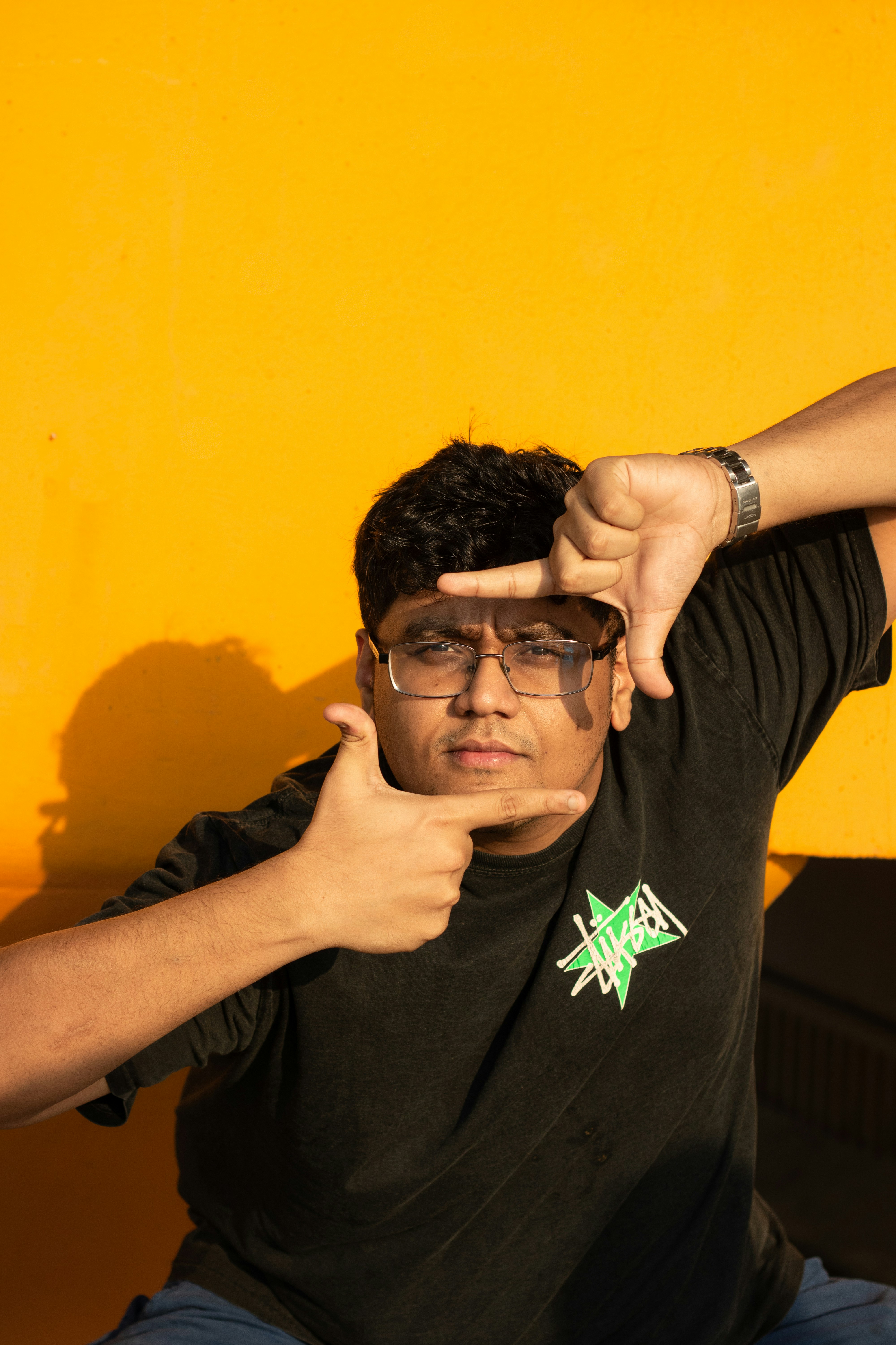 Framed in Yellow: A Playful Frame with Hand-Cropped Focus