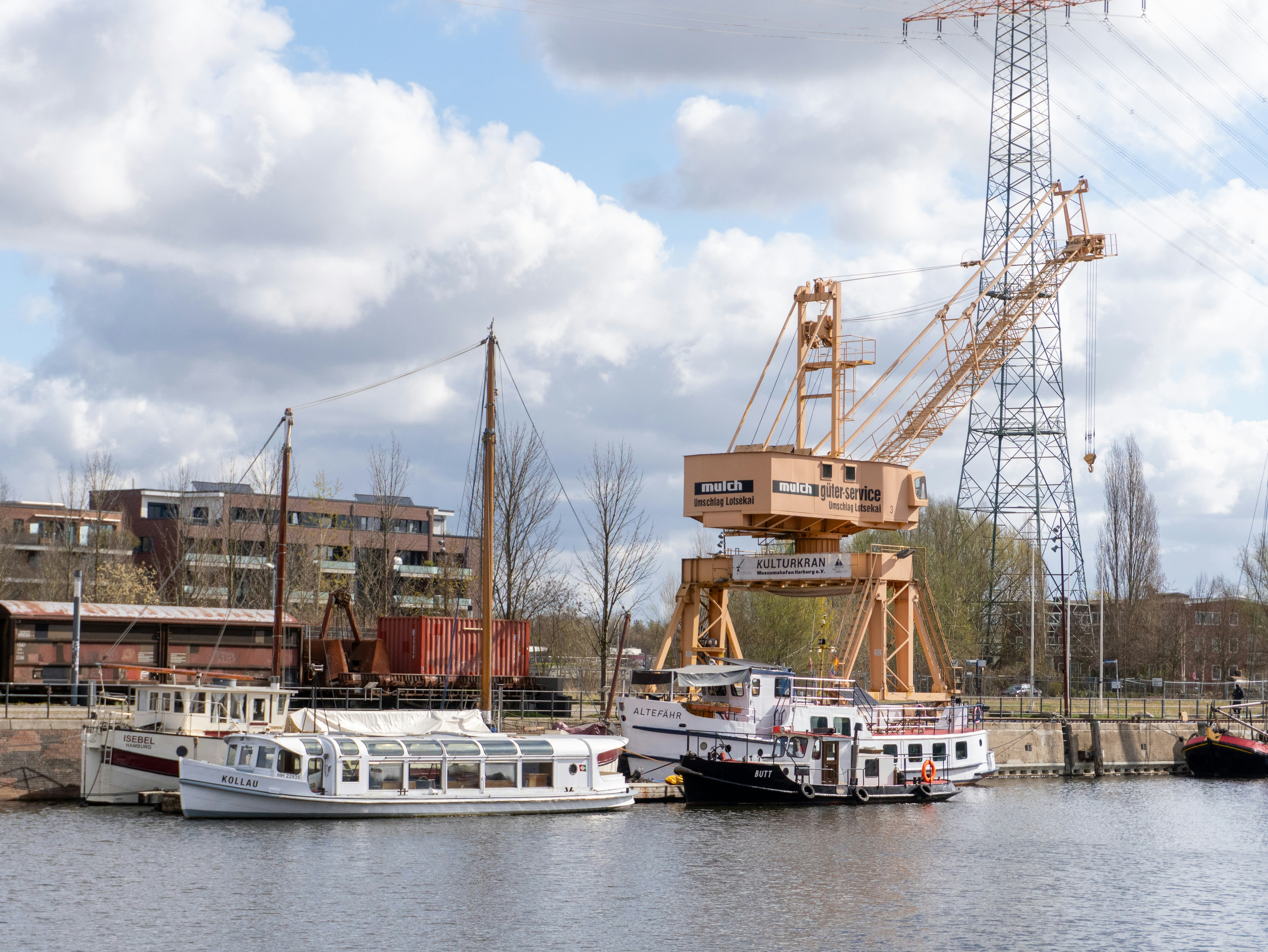 Harbor Crane at Rest Over Calm Waters