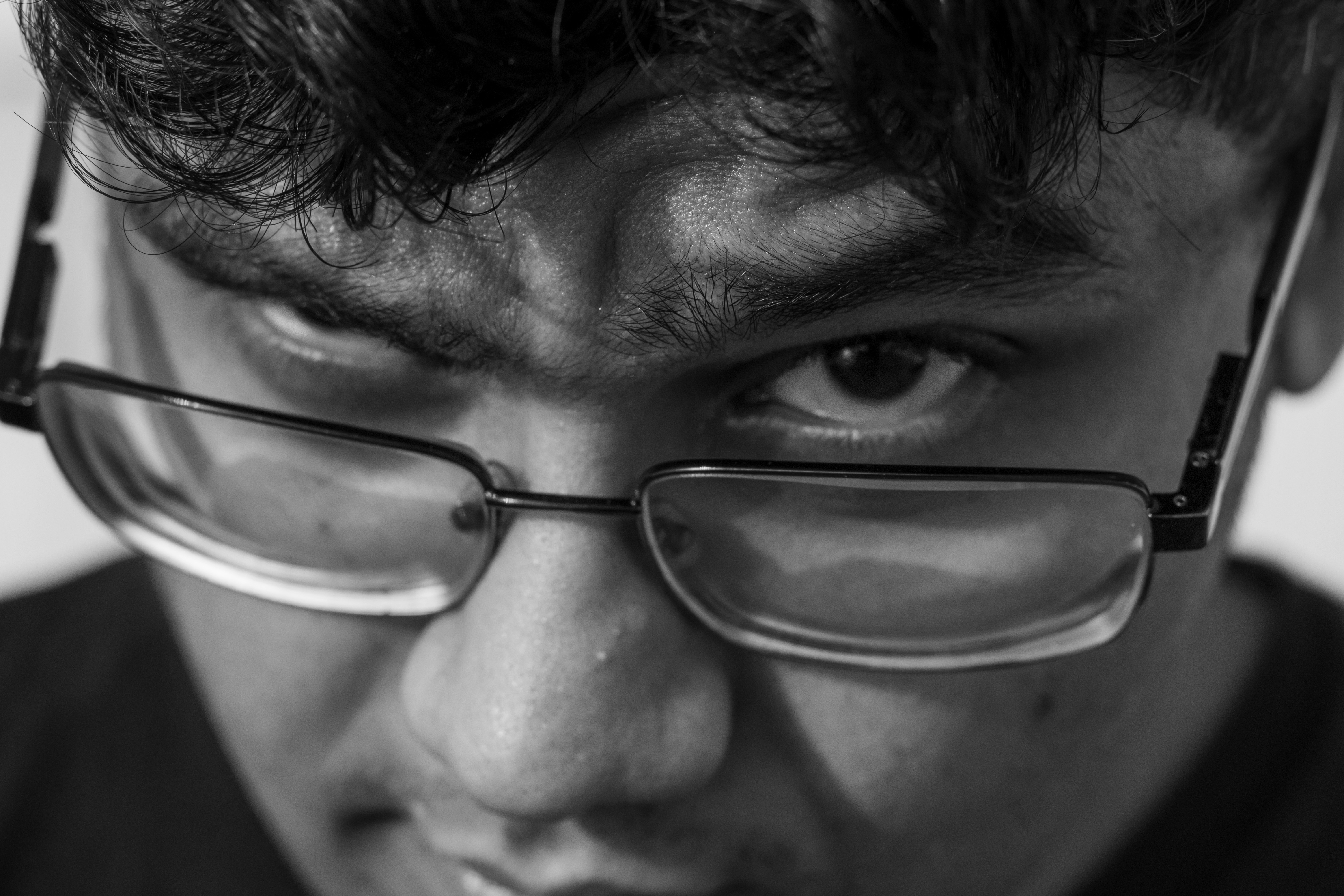 Intense Gaze: A Closer Look Through Glasses