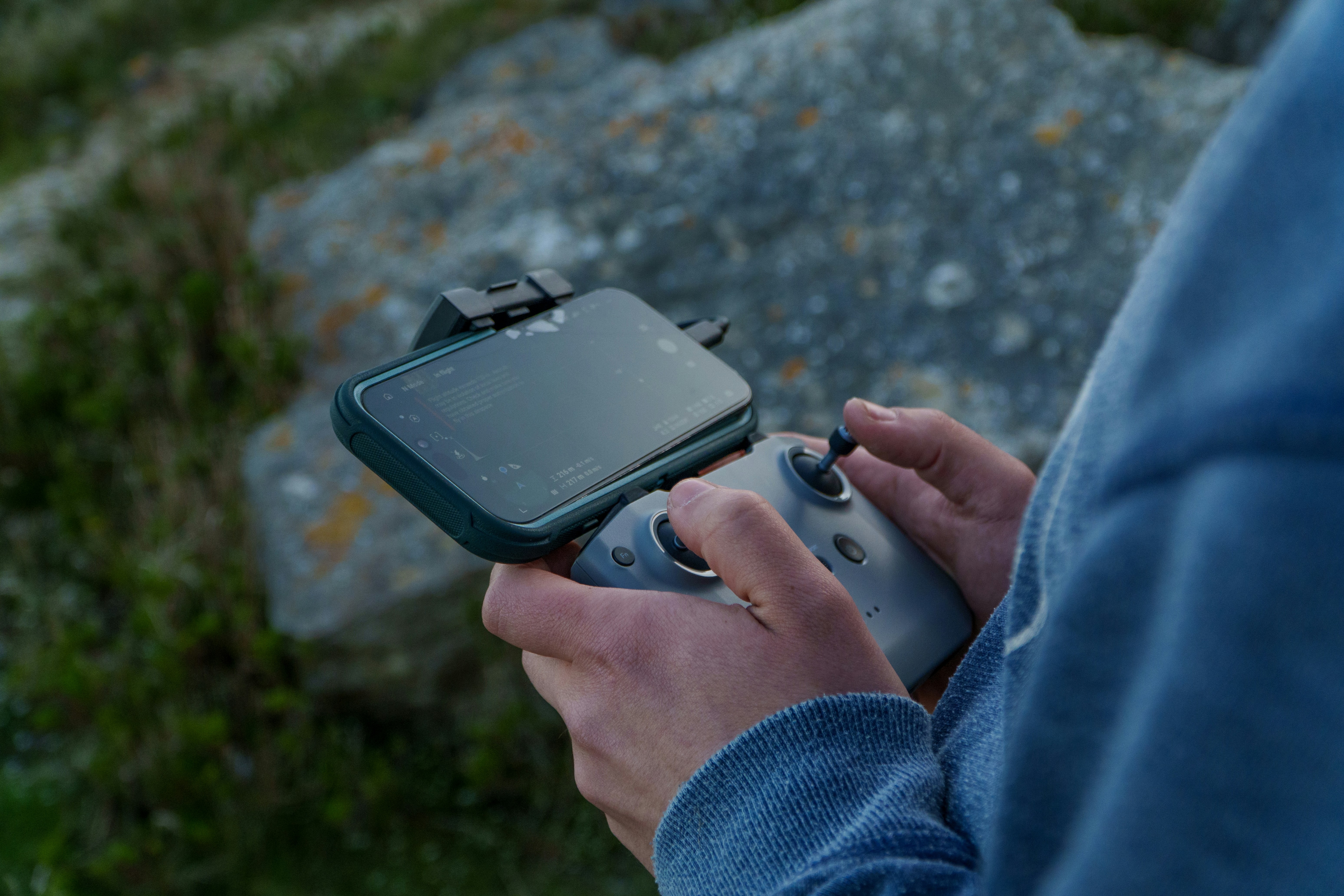 Remote Control: A Quiet Moment with a Handheld Drone Controller