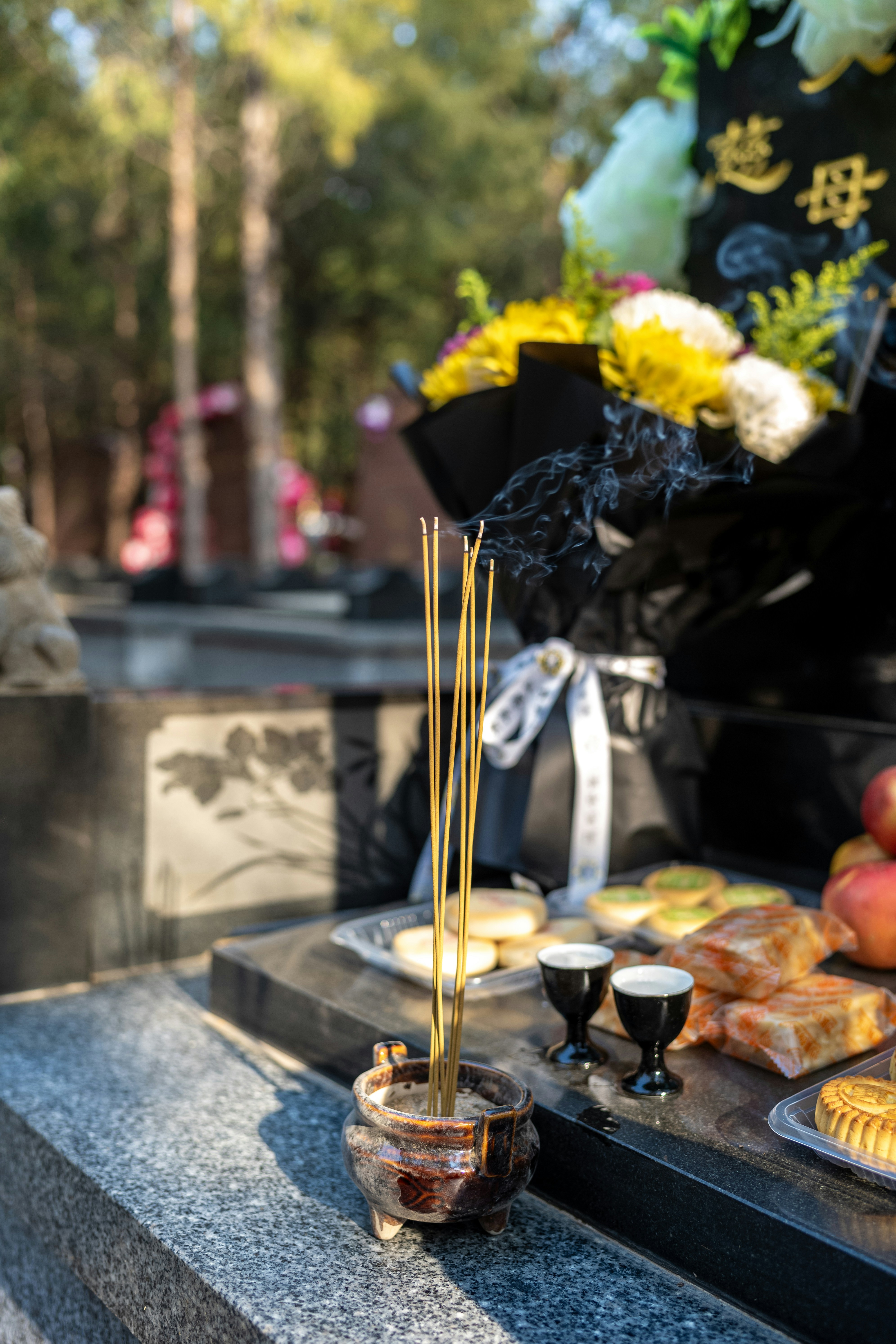 Incense Threads and Offerings: Quiet Ritual by the Shrine