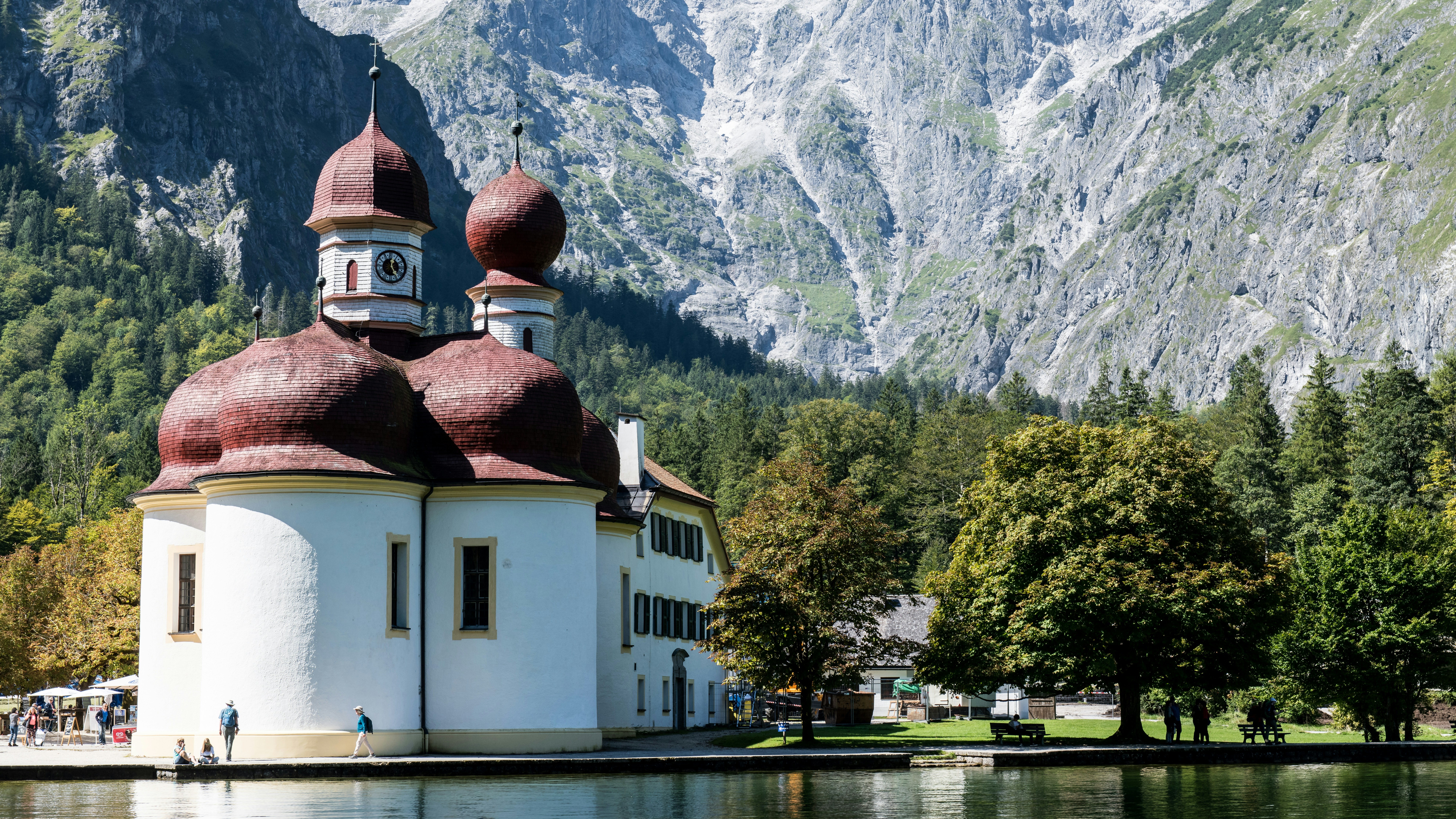 Onion-Domed Sanctuary by a Mountain Lake
