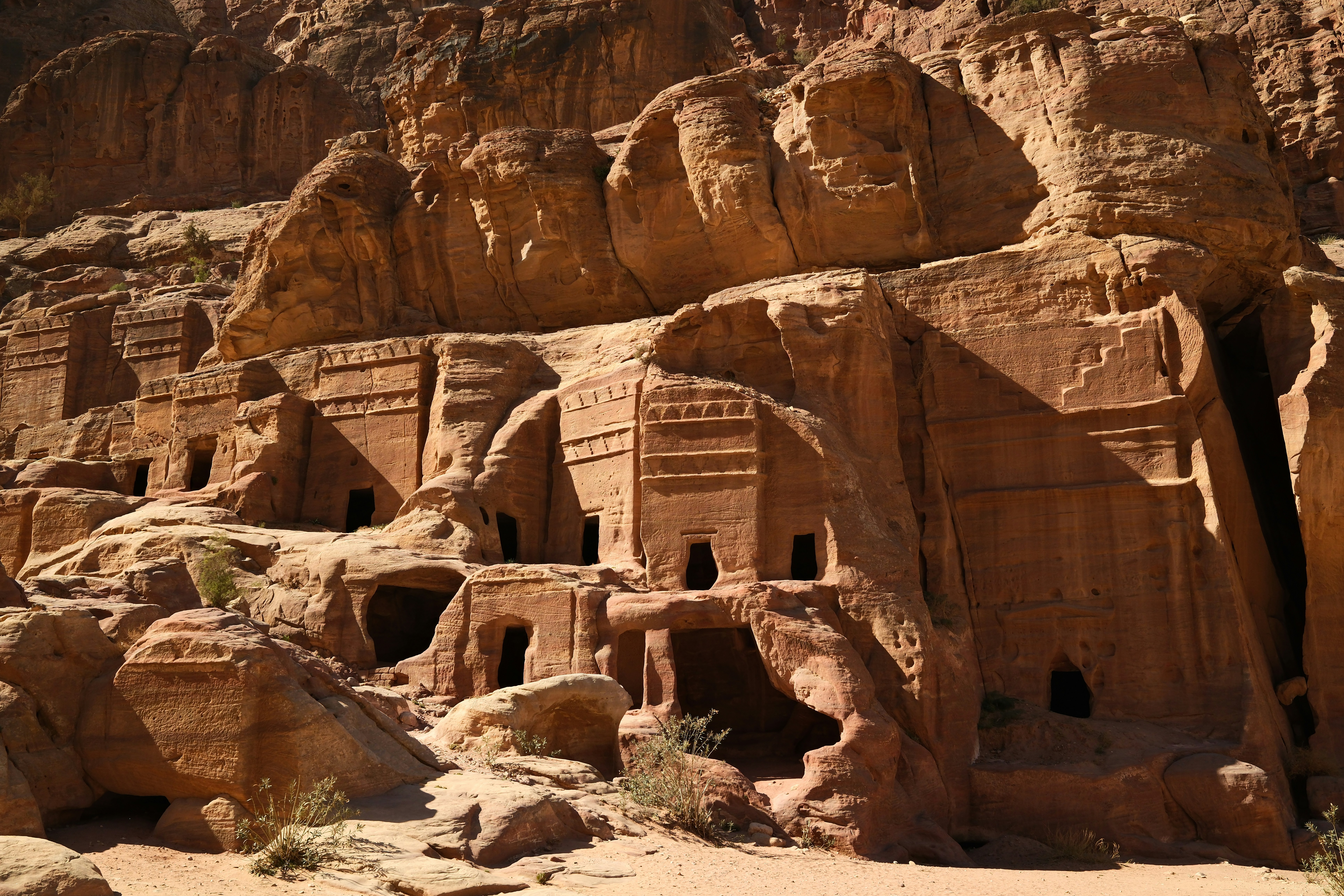 Ancient Carved Facade in Desert Cliffs