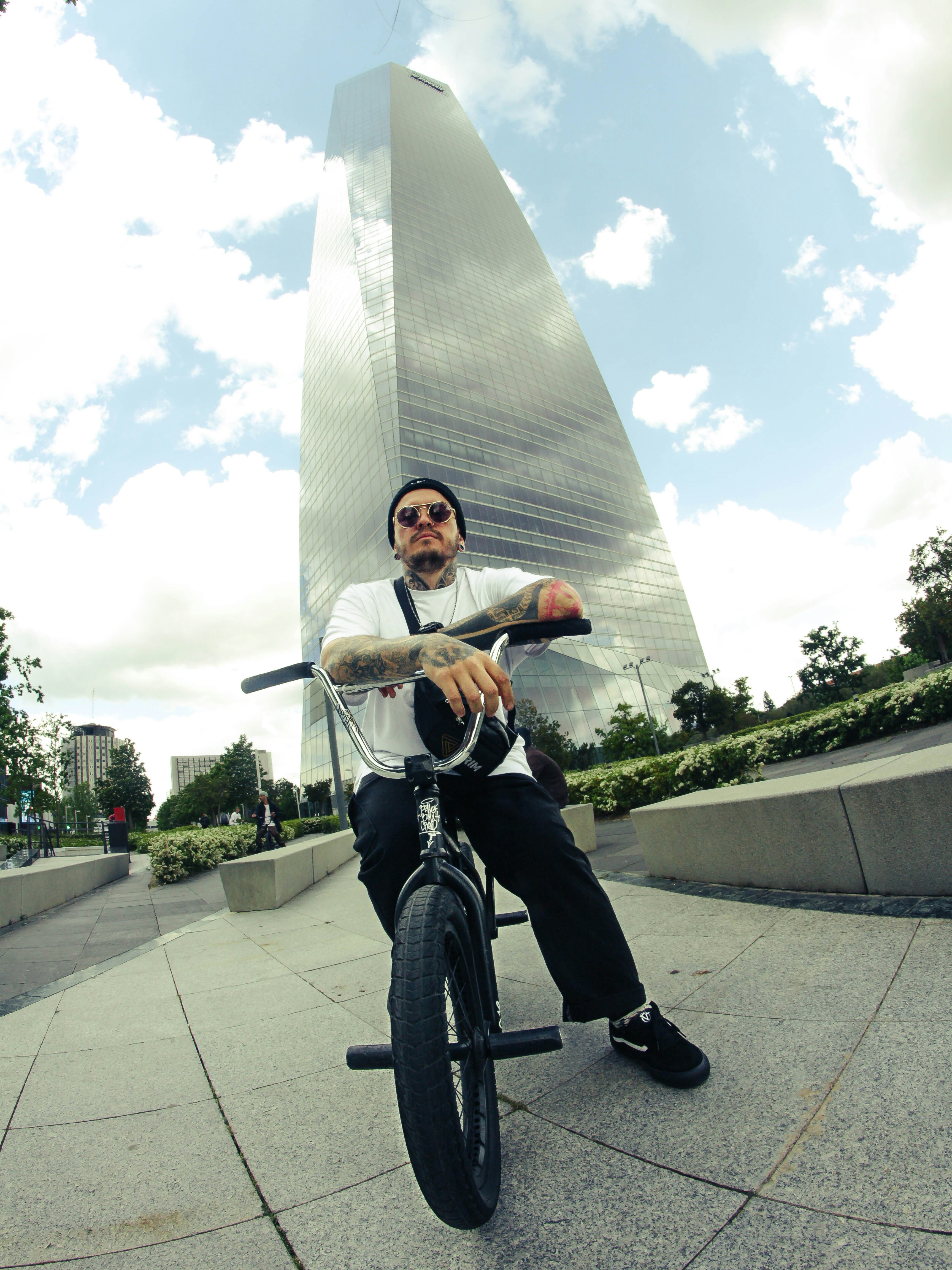 Ride to the Skyscraper: A Cyclist Inches Toward the Sky