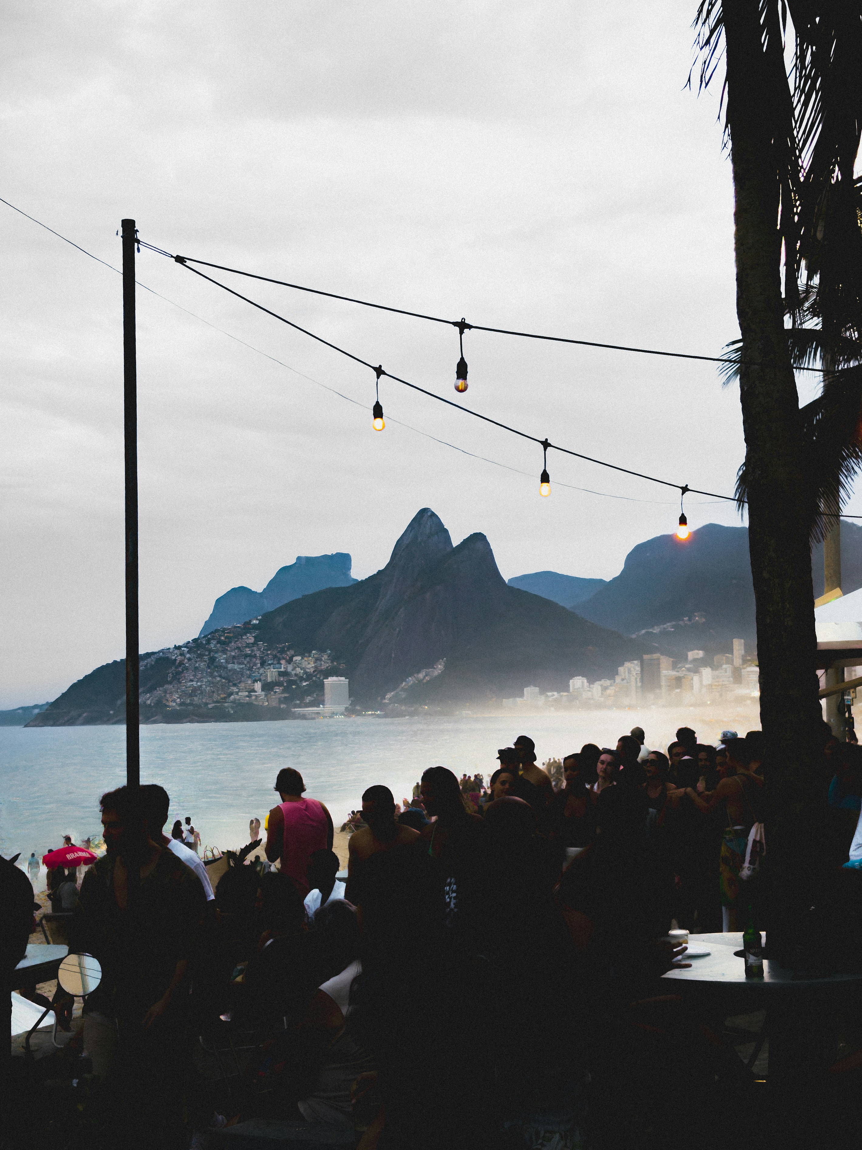 Evening Echoes on a Lively Beachfront
