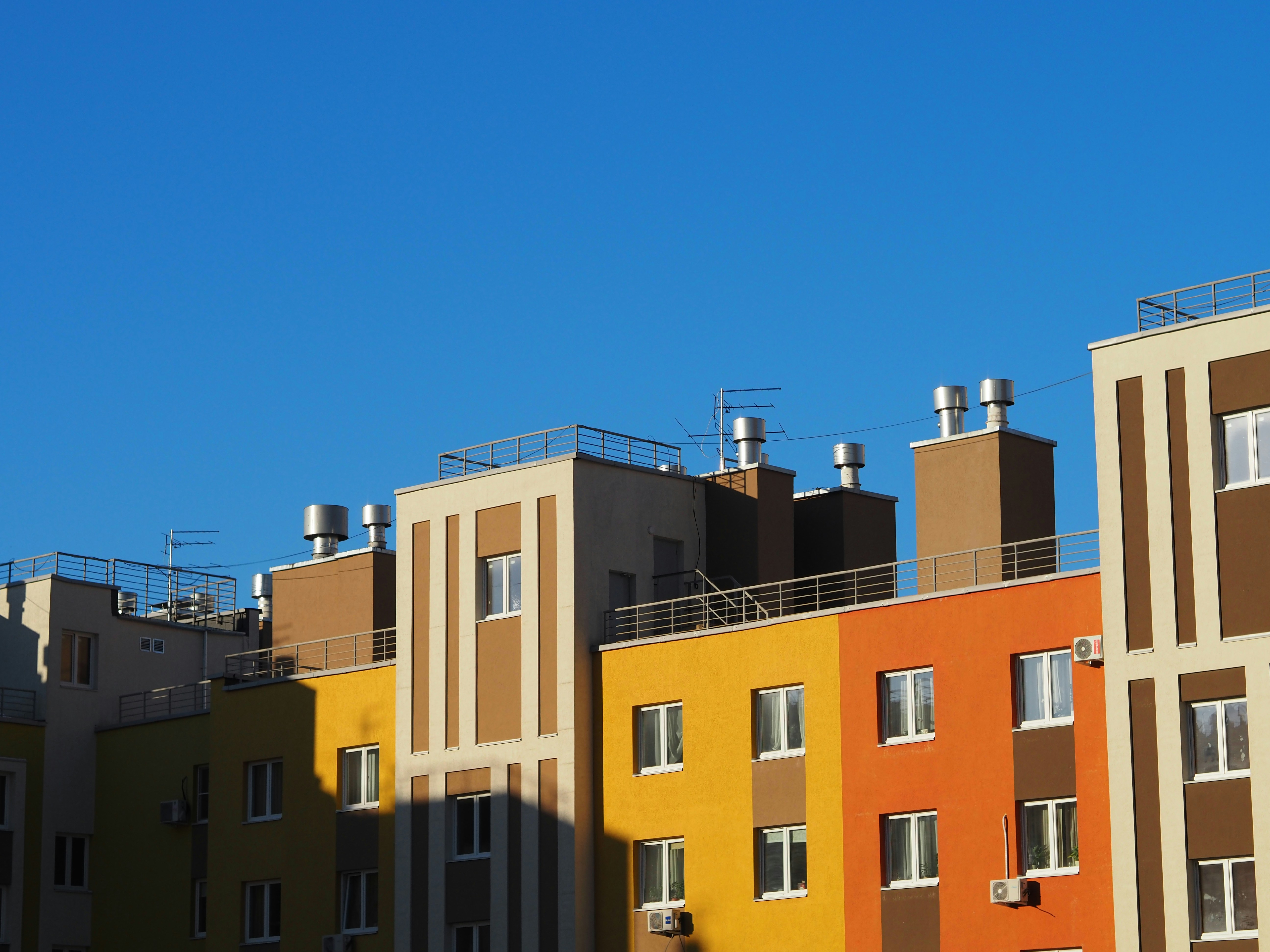 Color Blocks Under a Clear Sky