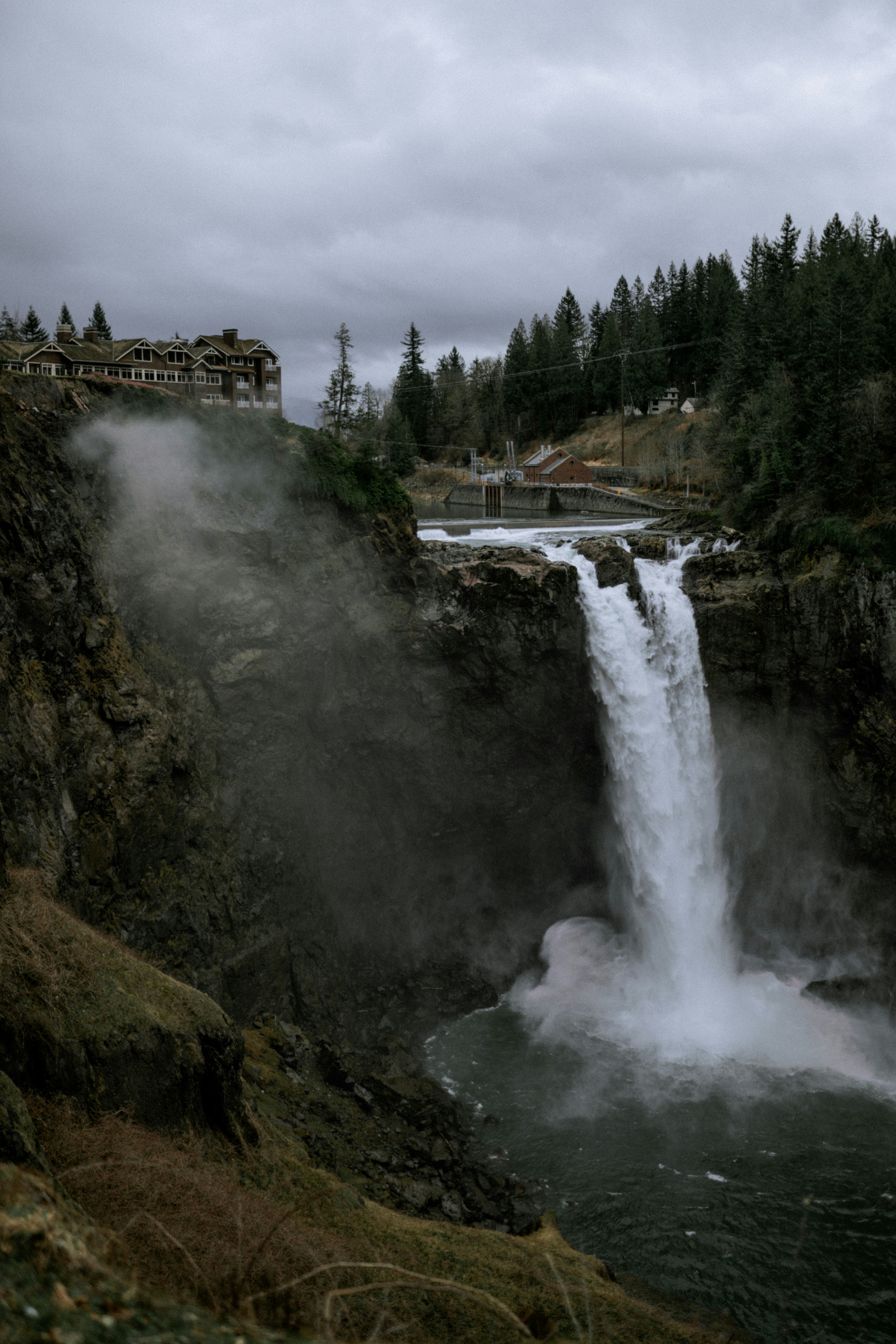 Lightning Falls at Overlook: A Cascade Between Pines