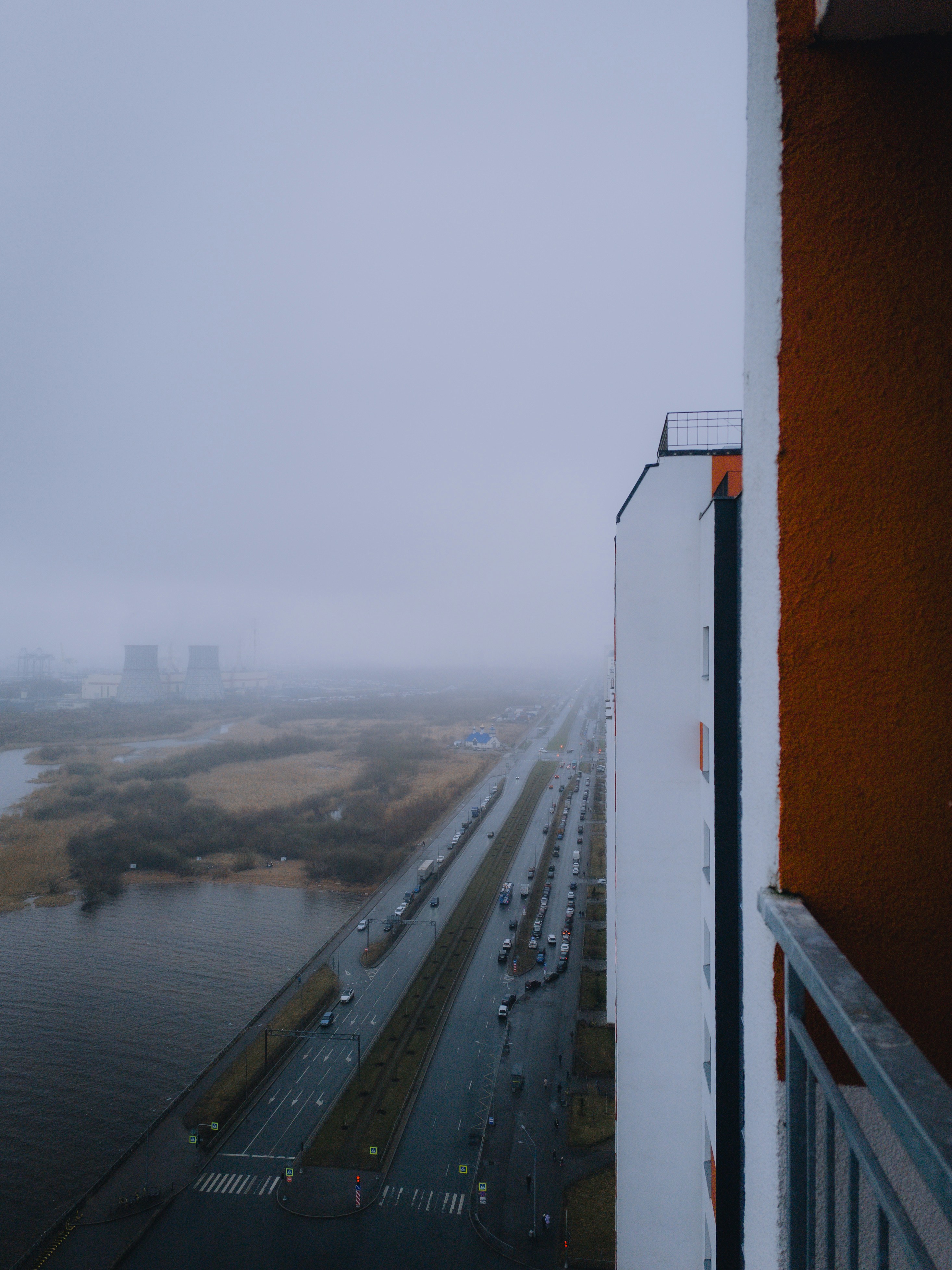 Edge of Elevation: A Ferryed Morning Overcast from the Balcony