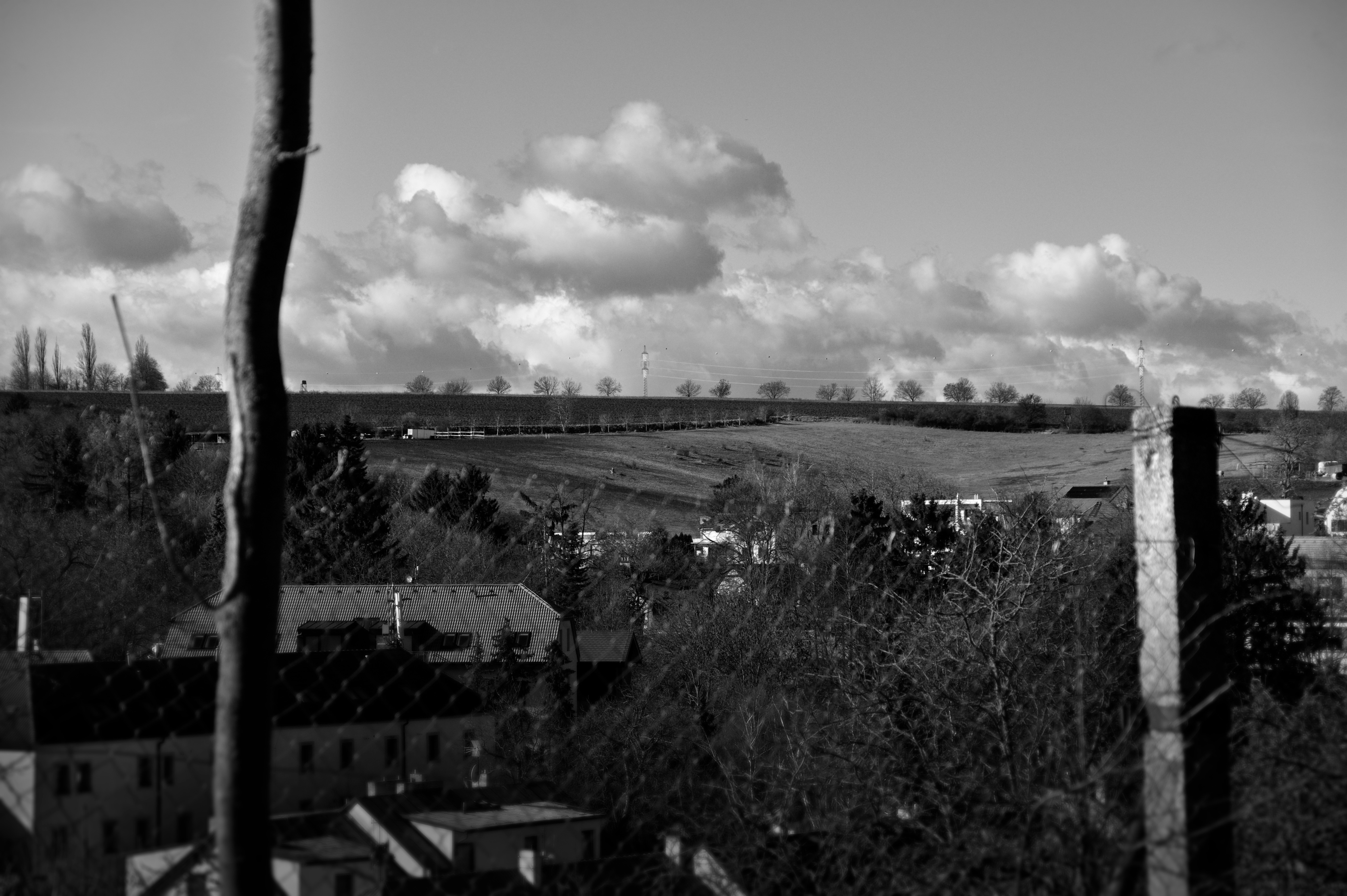 Horizon Factory: A Quiet Landscape Framed by Barbed Edges