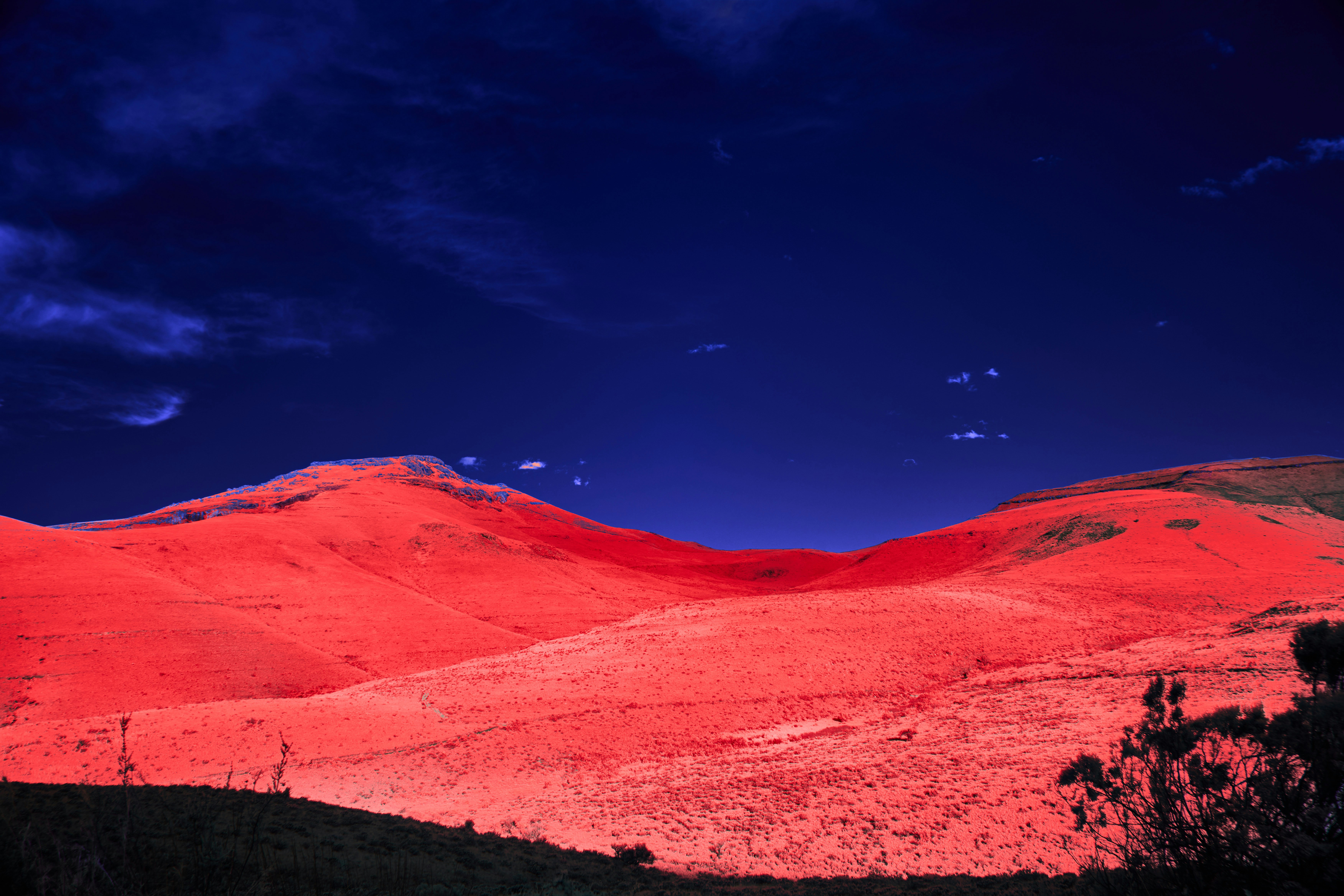 Crimson Dunes Under a Velvet Sky