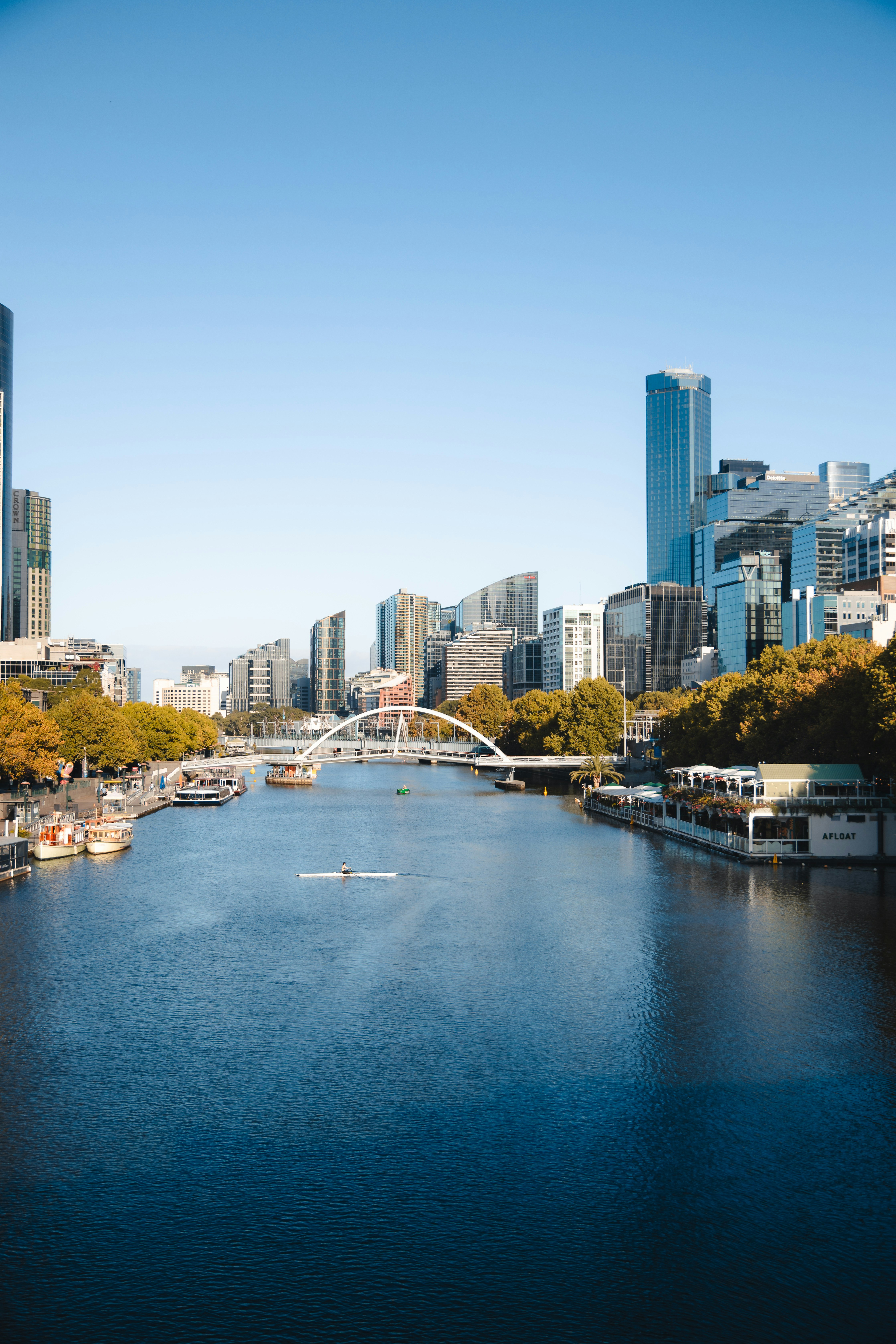 City in the Channel: Skyline Framing Over the River