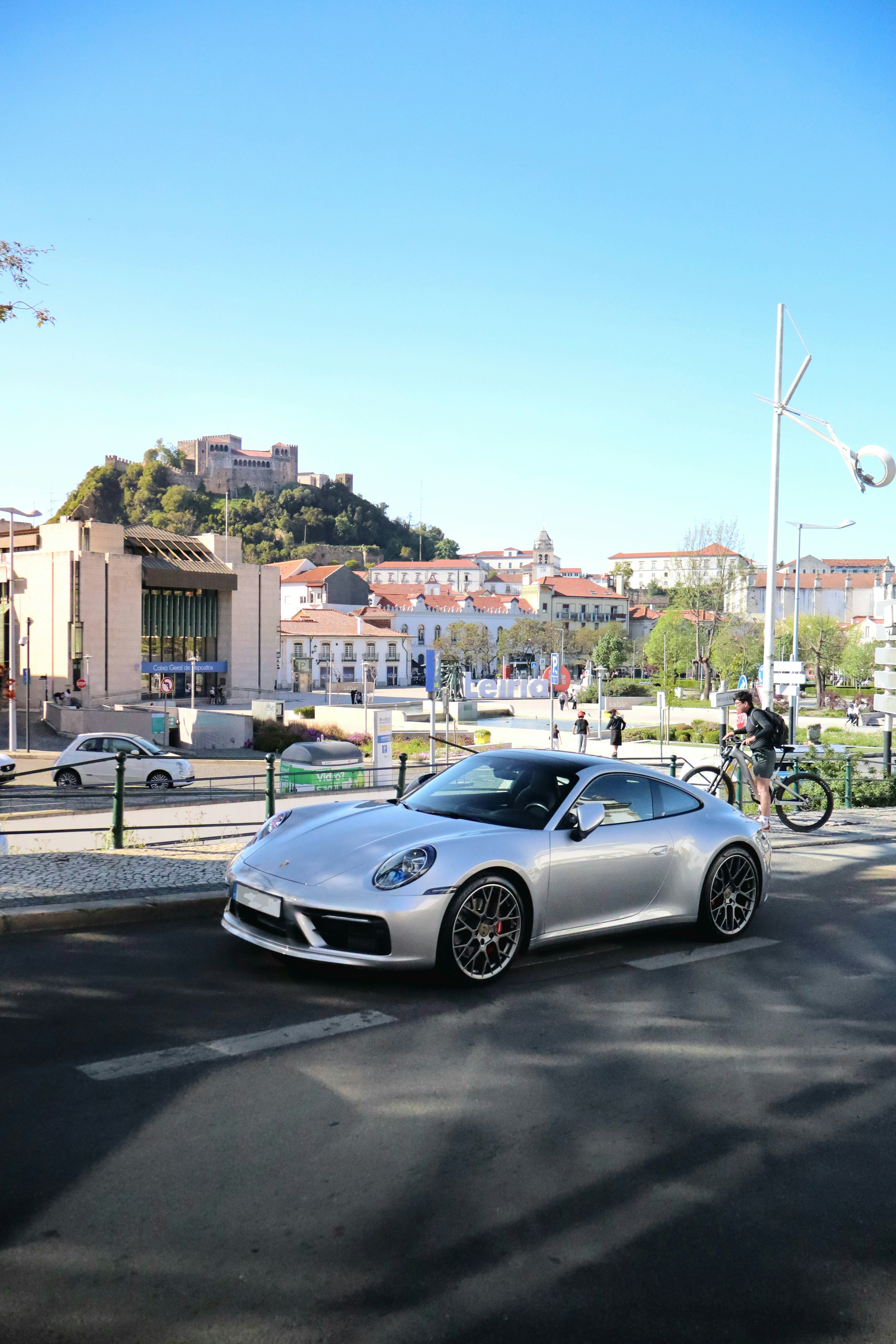 Silver Equine on a City Street