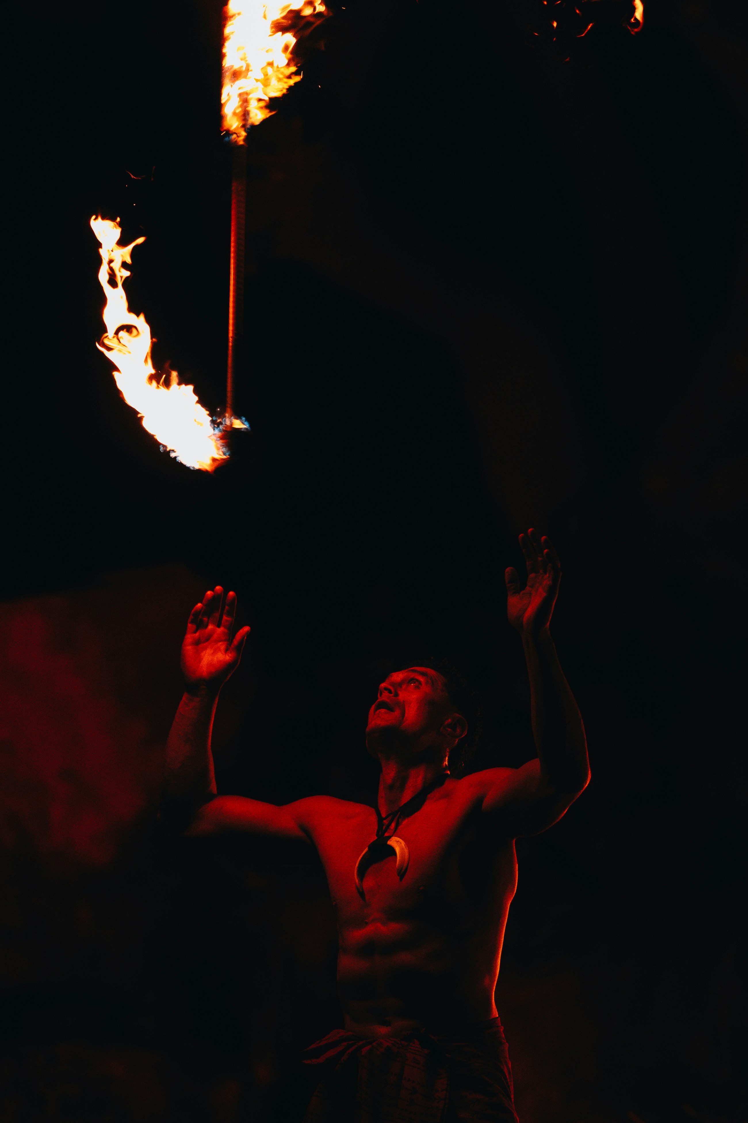Fire Dance: A Flame Warrior Conjures a Fiery Arc