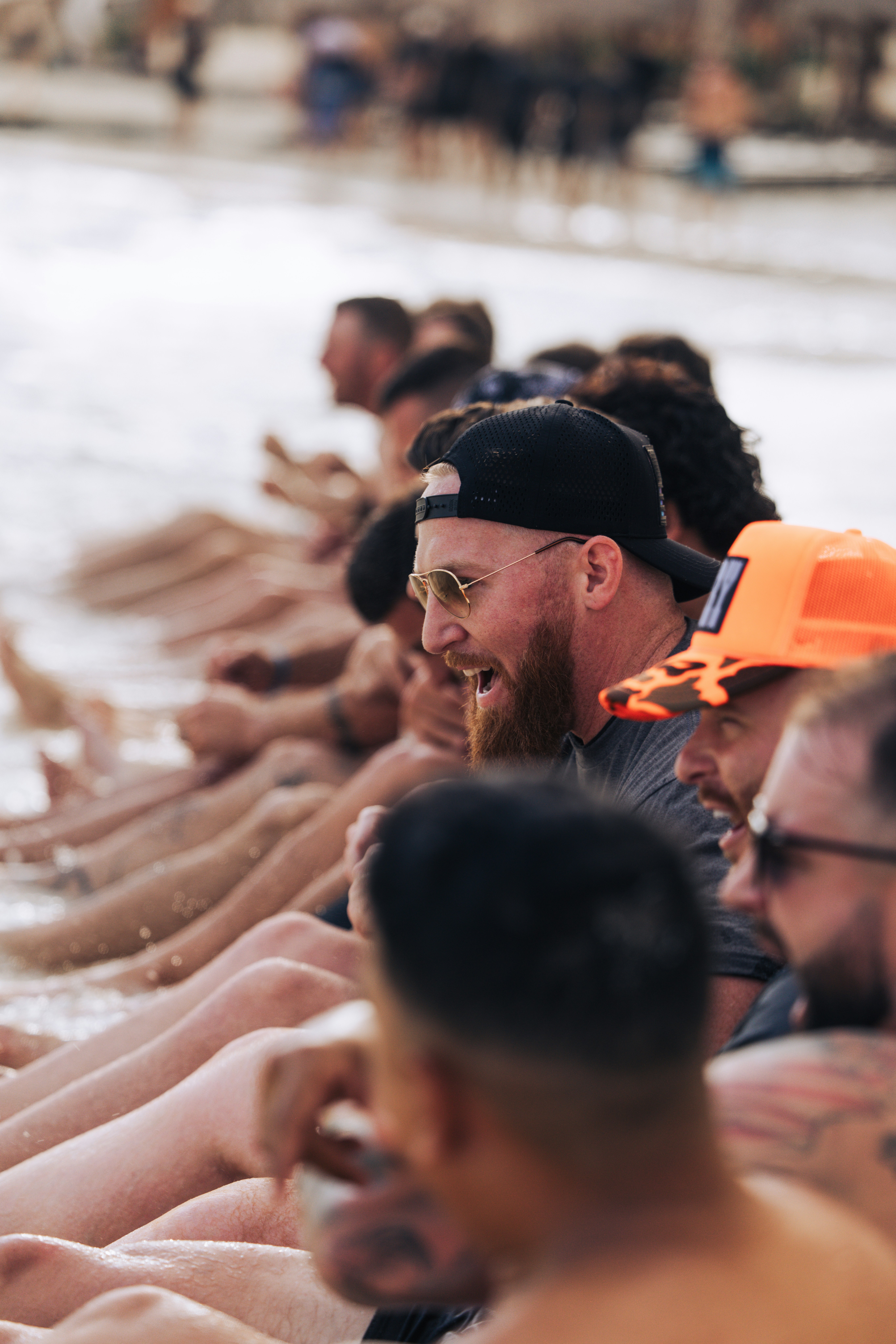 Row of Rowers: A Close-Quarters Portrait of Focus and Fevor on the Water