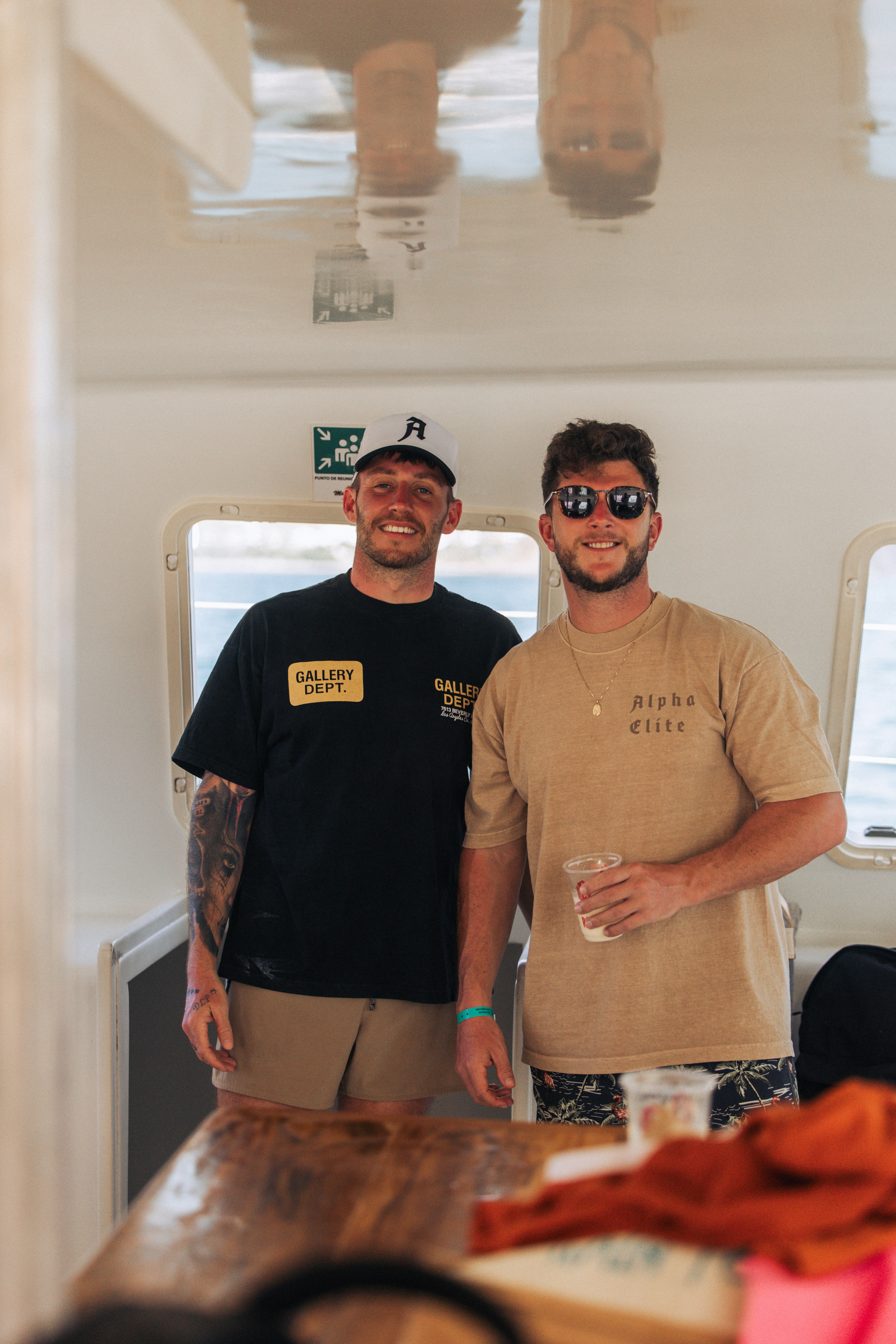Two Friends on a Sunlit Boat Ride