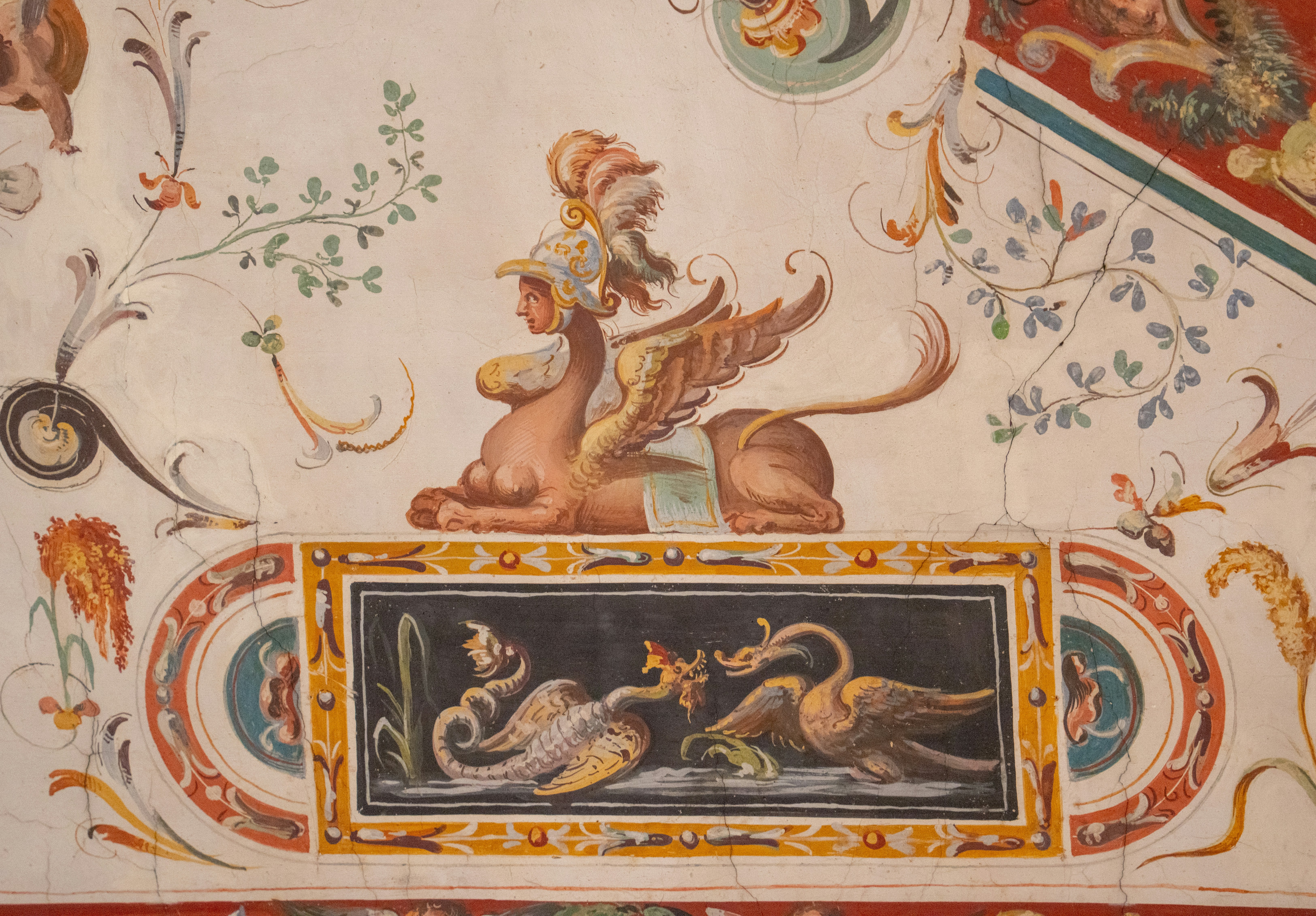 Winged Stallion Crest Above the Rectangular Dragon Panel
