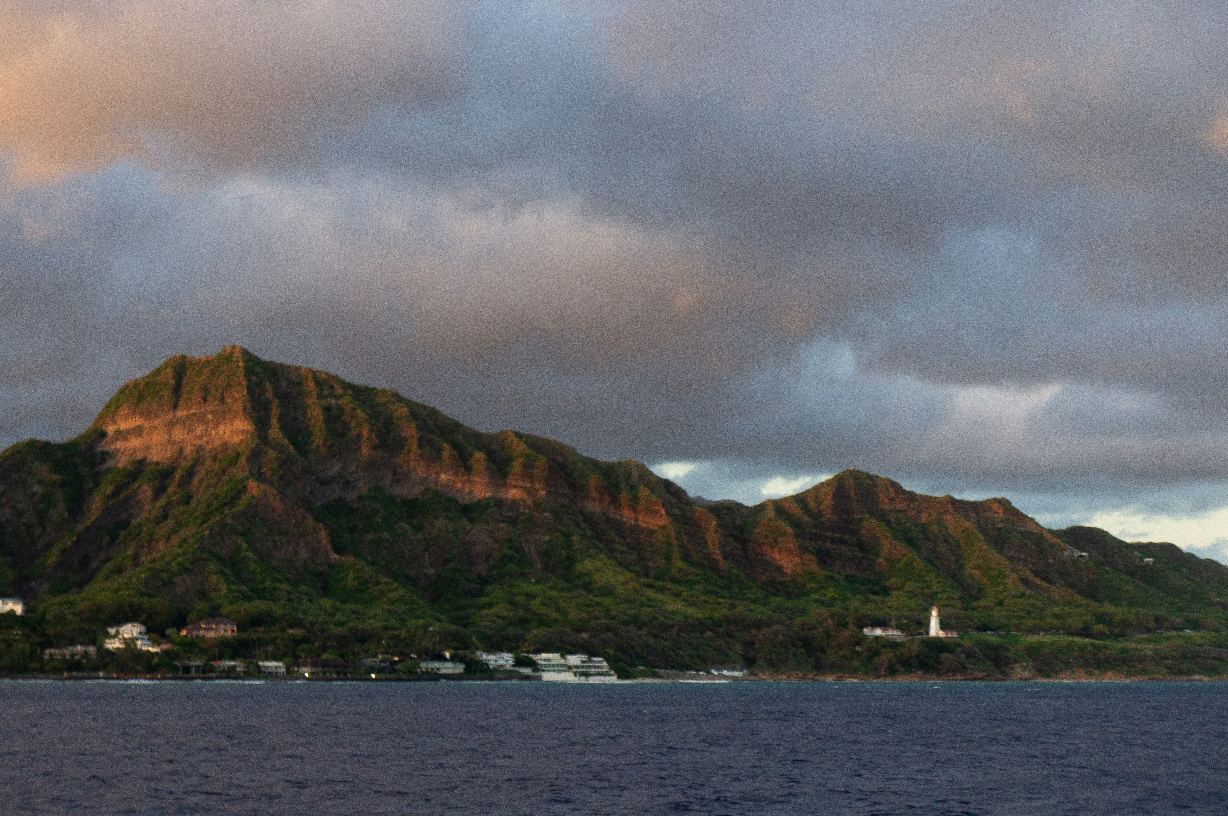 Coastal Range at Dusk: Light on the Volcano Ridge