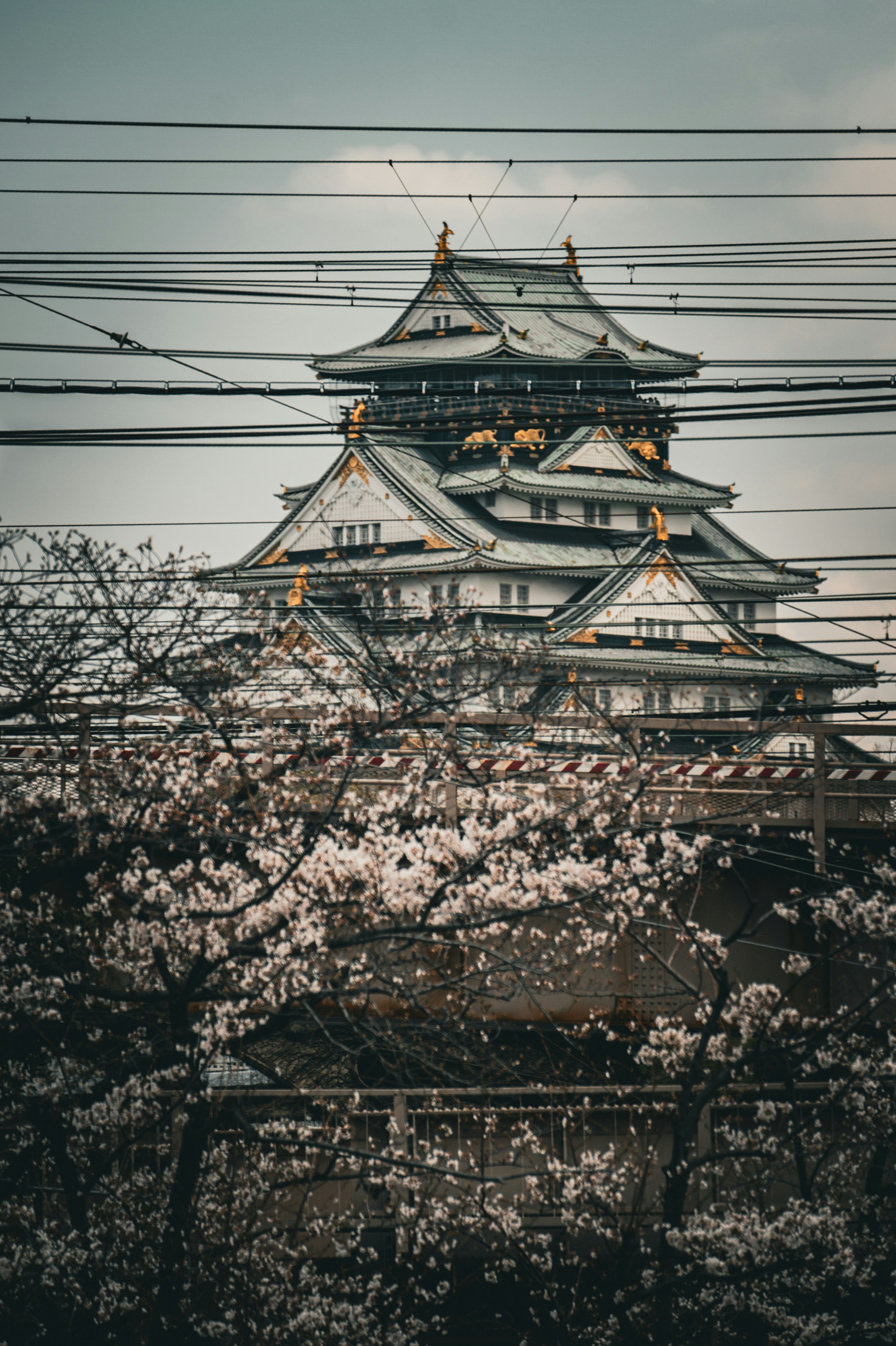 Ceremonial Castle Under Telegraph Lines