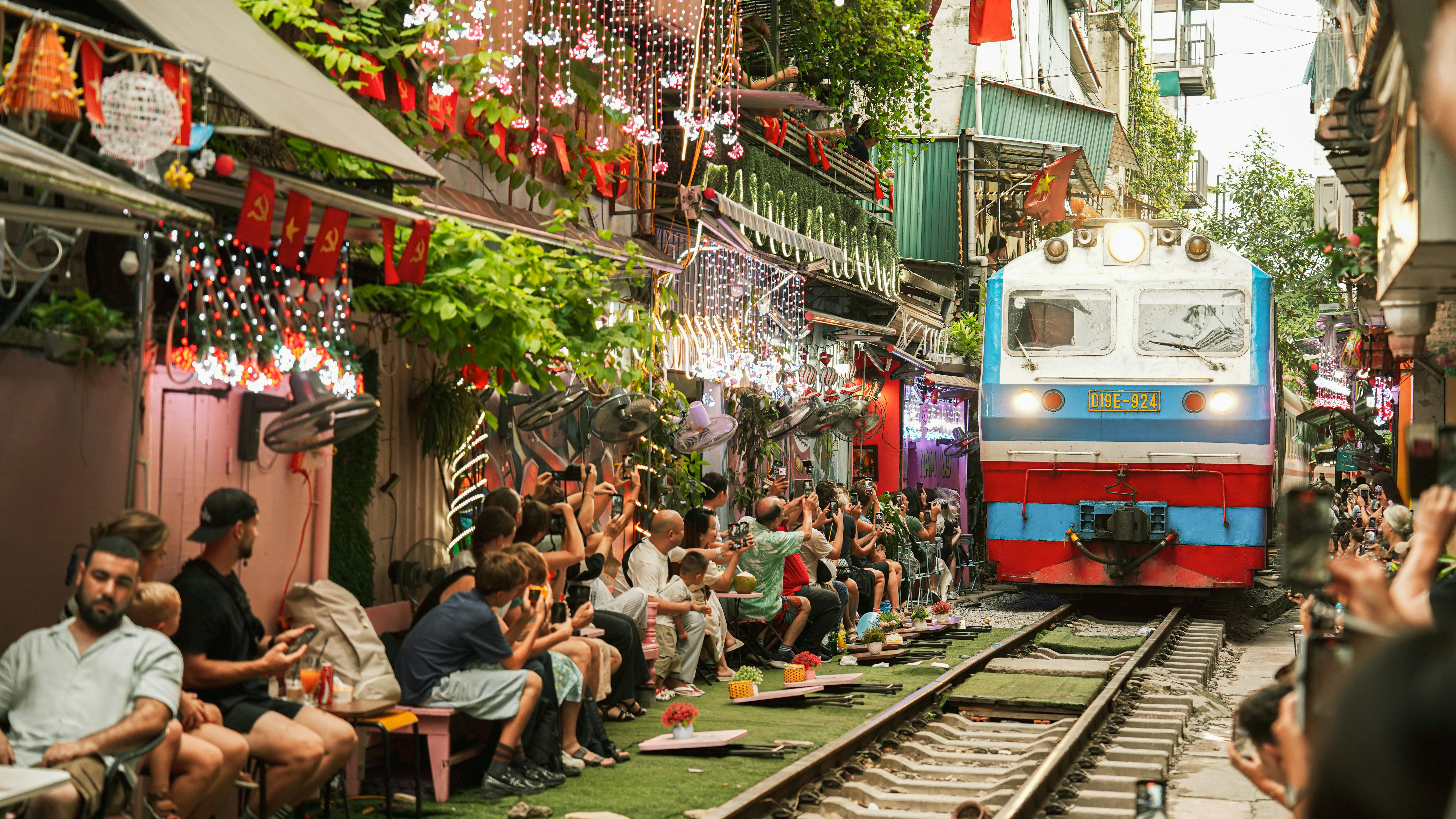 Train Fest at a Colorful Market Street