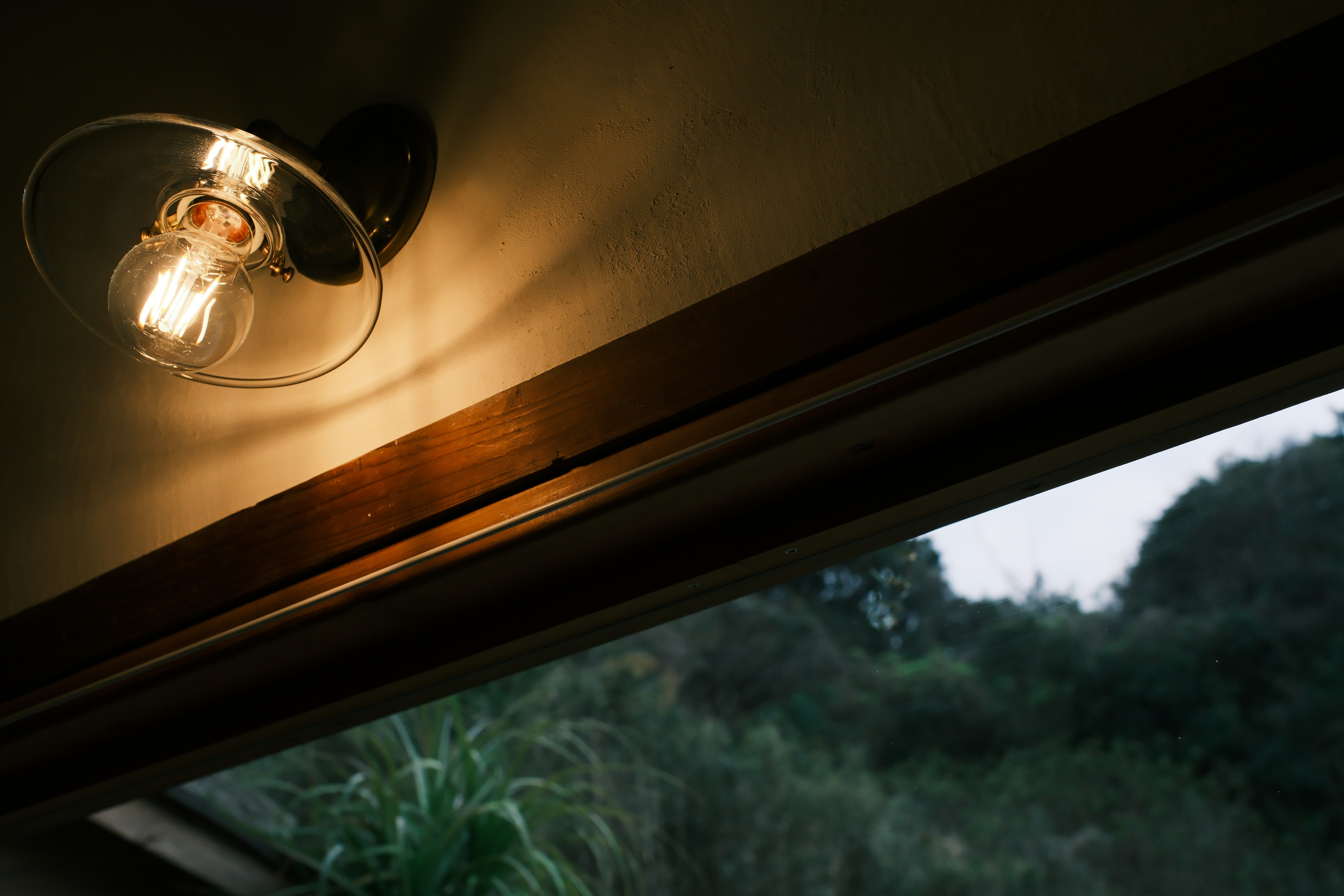 Warm Edison Glow at the Frame of a View