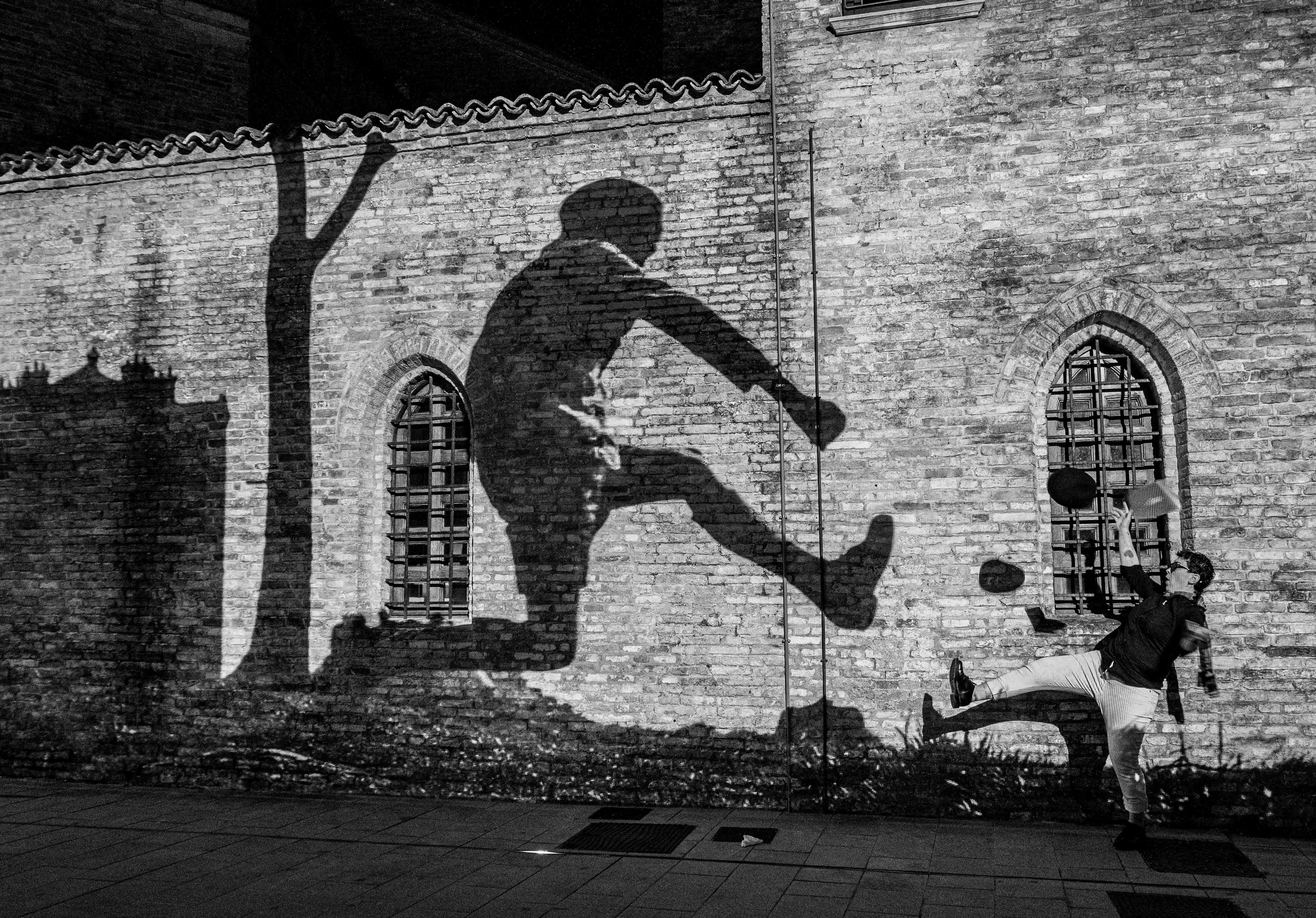 Shadow Jumps the Wall: A Wall Mural with a Daring Silhouette