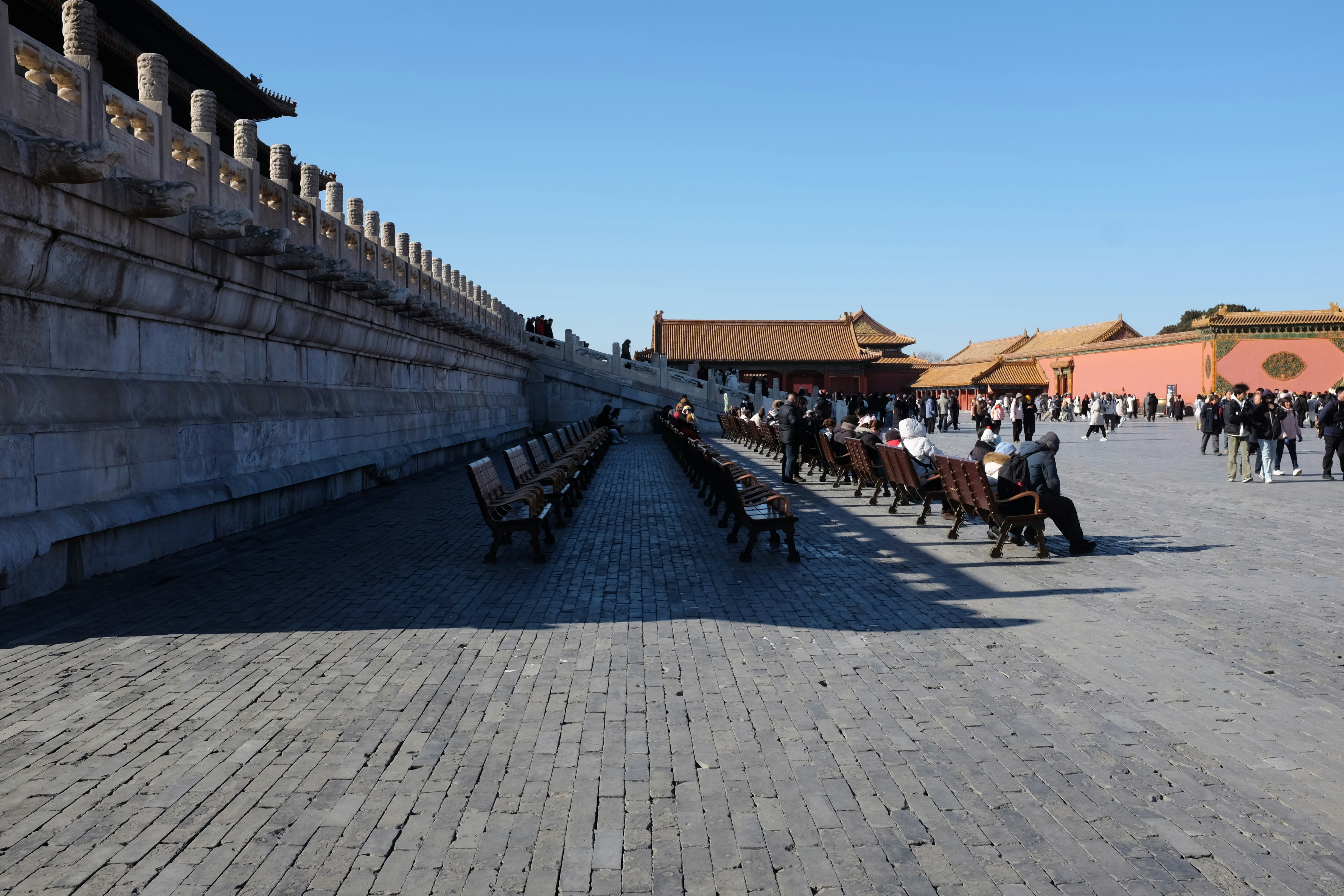 Stone Terrace of the Imperial Grounds under Clear Skies