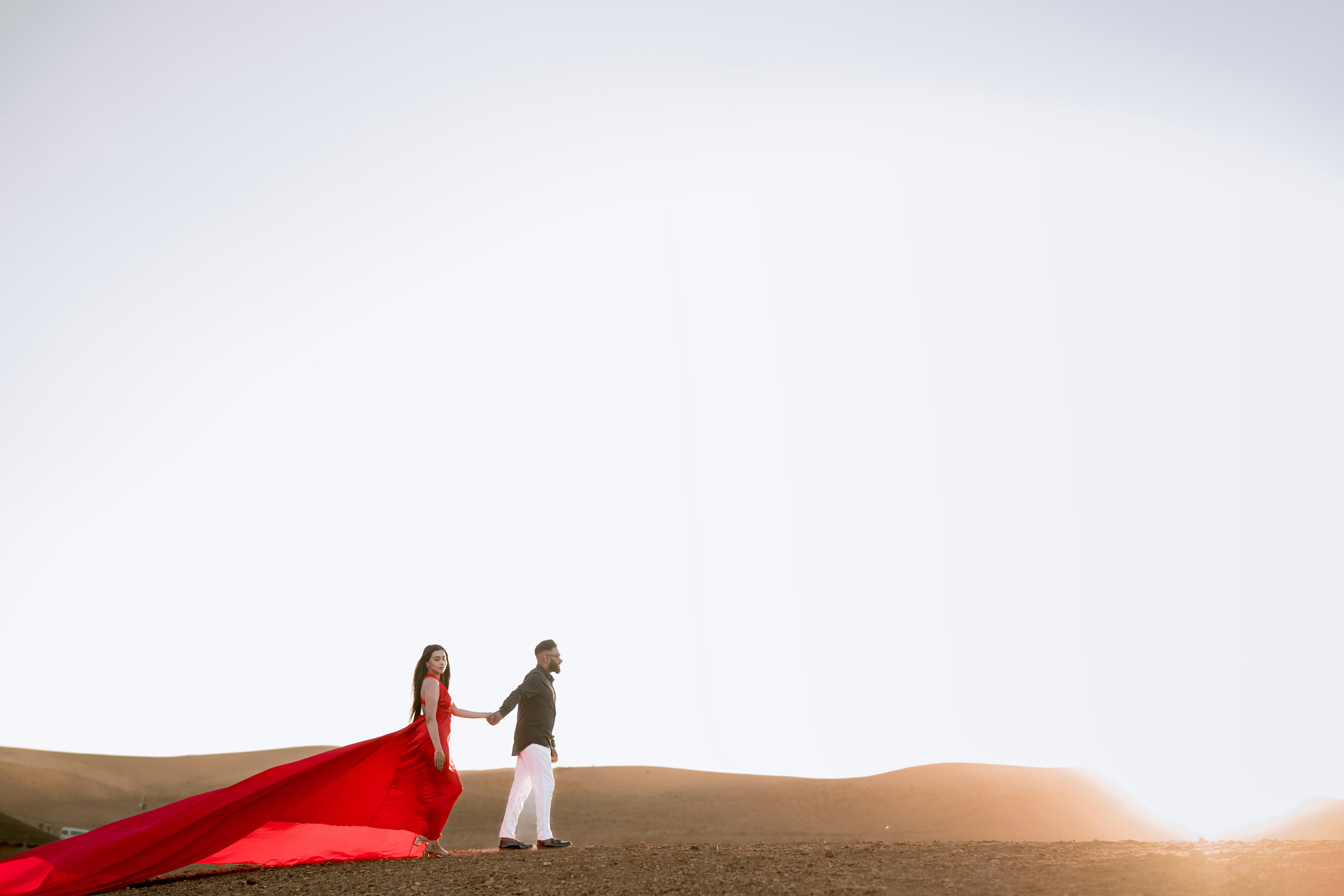 Red Silk in a Quiet Dune Sunset