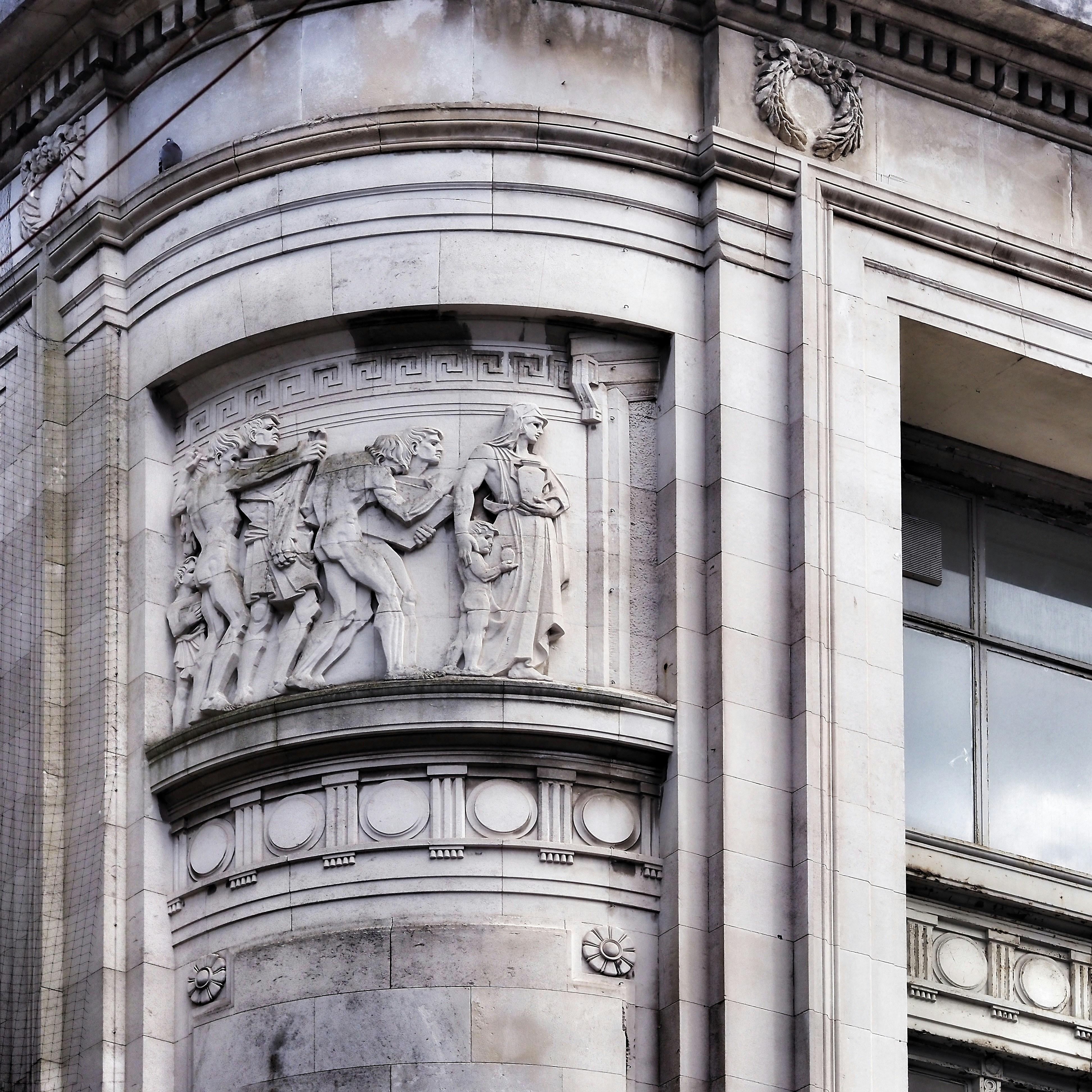 Relief of Classical Figures on a Grand City Facade
