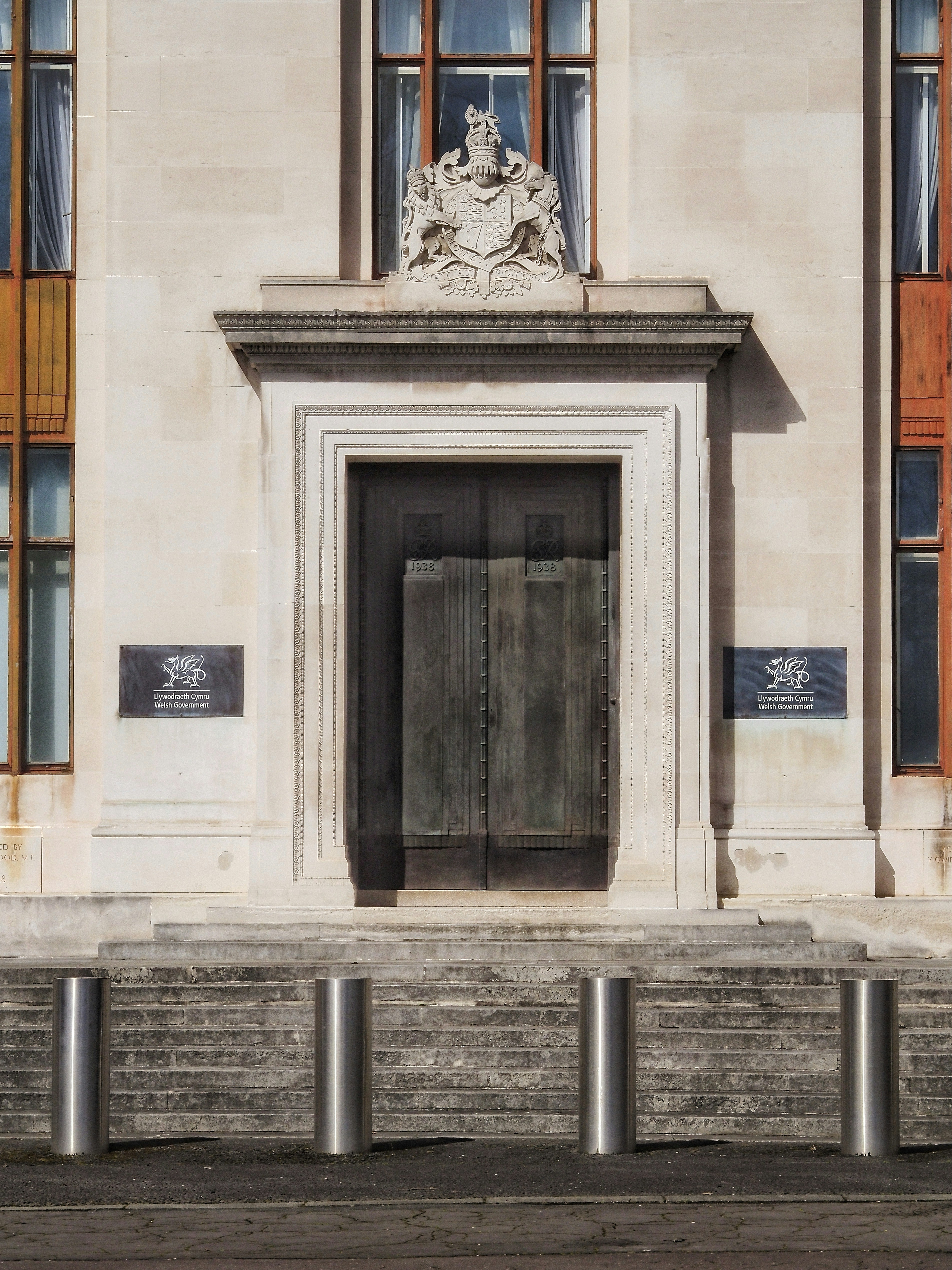 Grand Entrance Aflame with Stone Carving