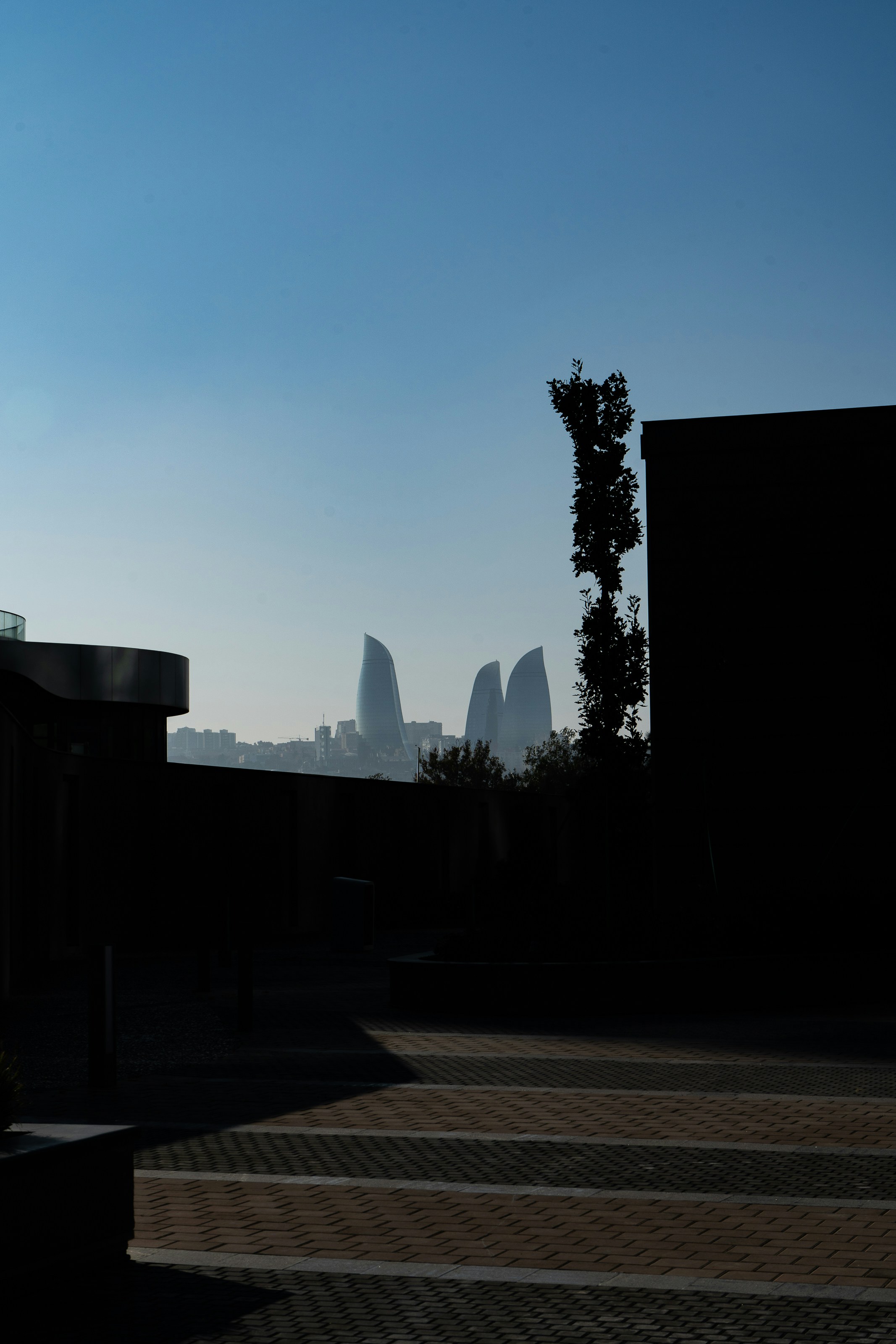 Distant Modern Silhouettes above a Quiet Rooftop Vista