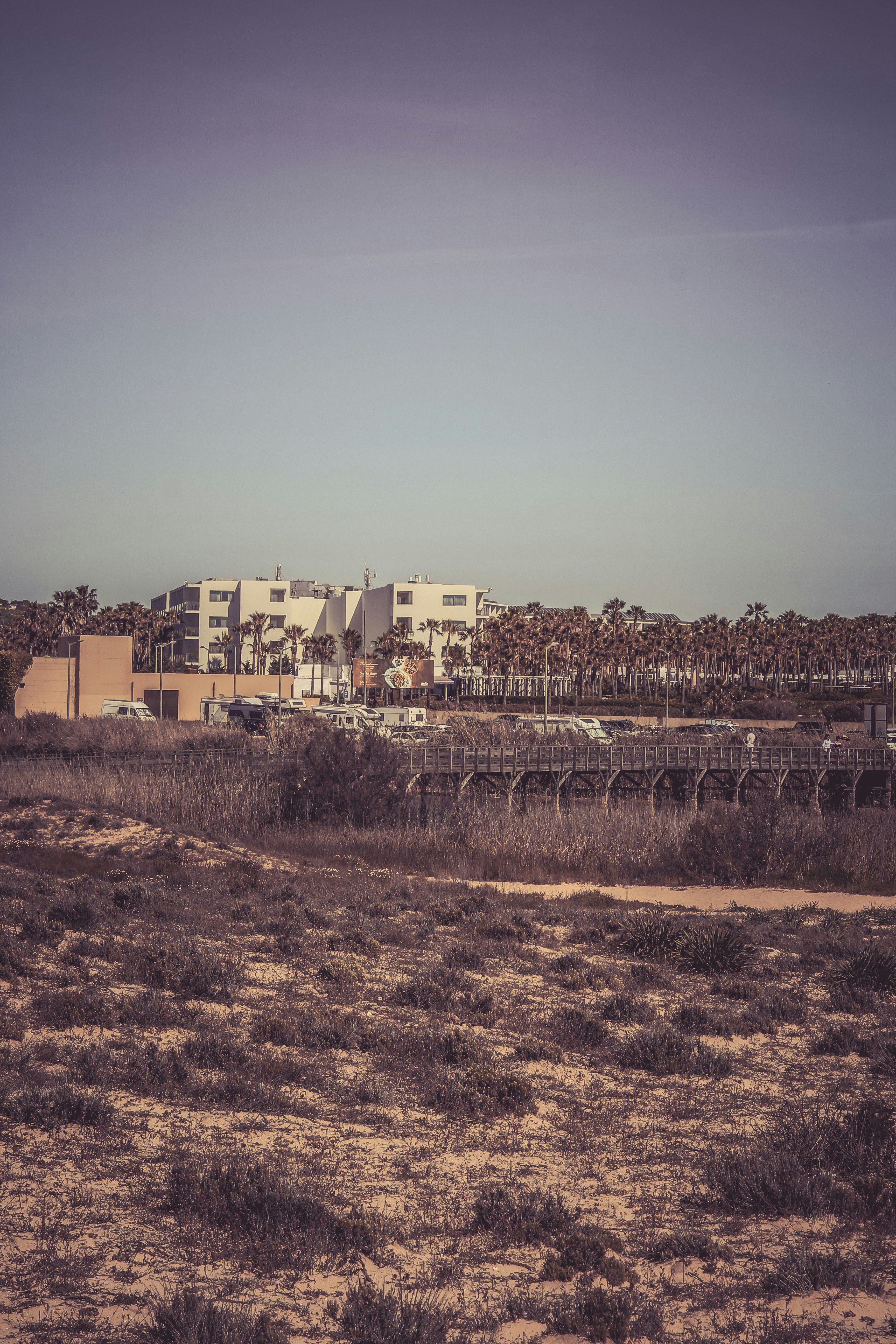 Coastal Crescent: Suburban Shoreline under a Quiet Sky