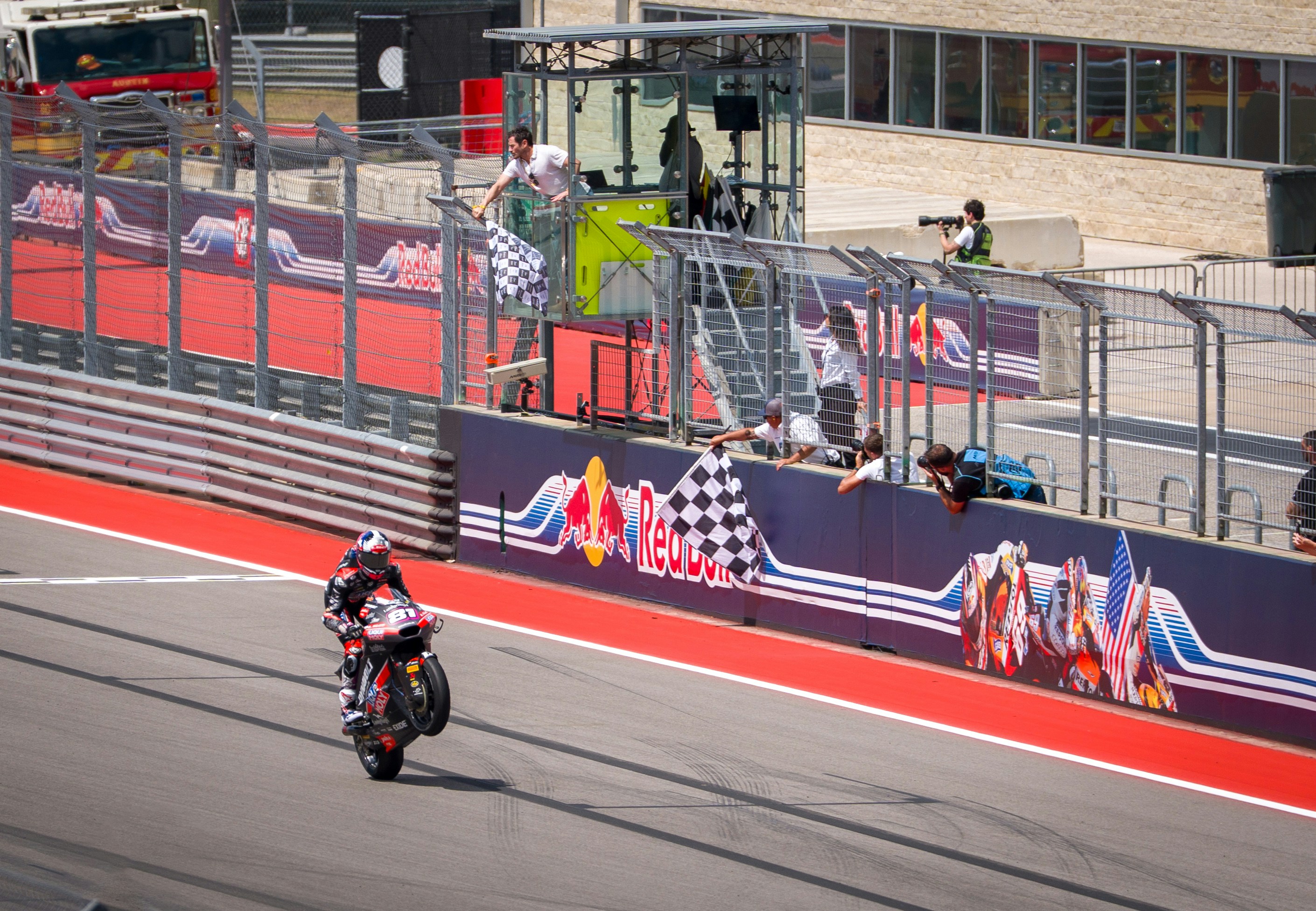 MotoGP Dash: Rider Conquers the Strip of Red