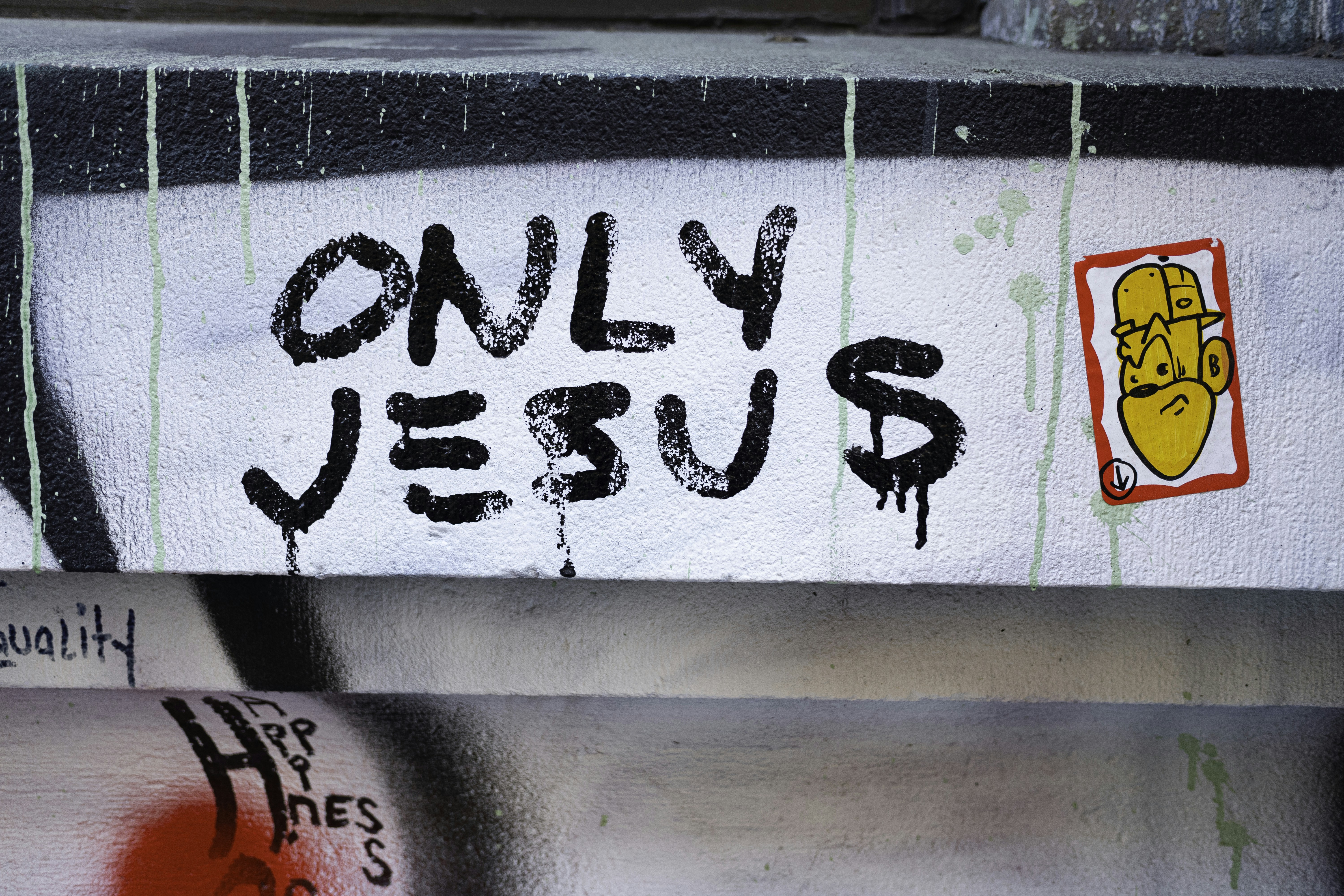Only Jesus Graffiti: Bold Message on a Graffiti Wall