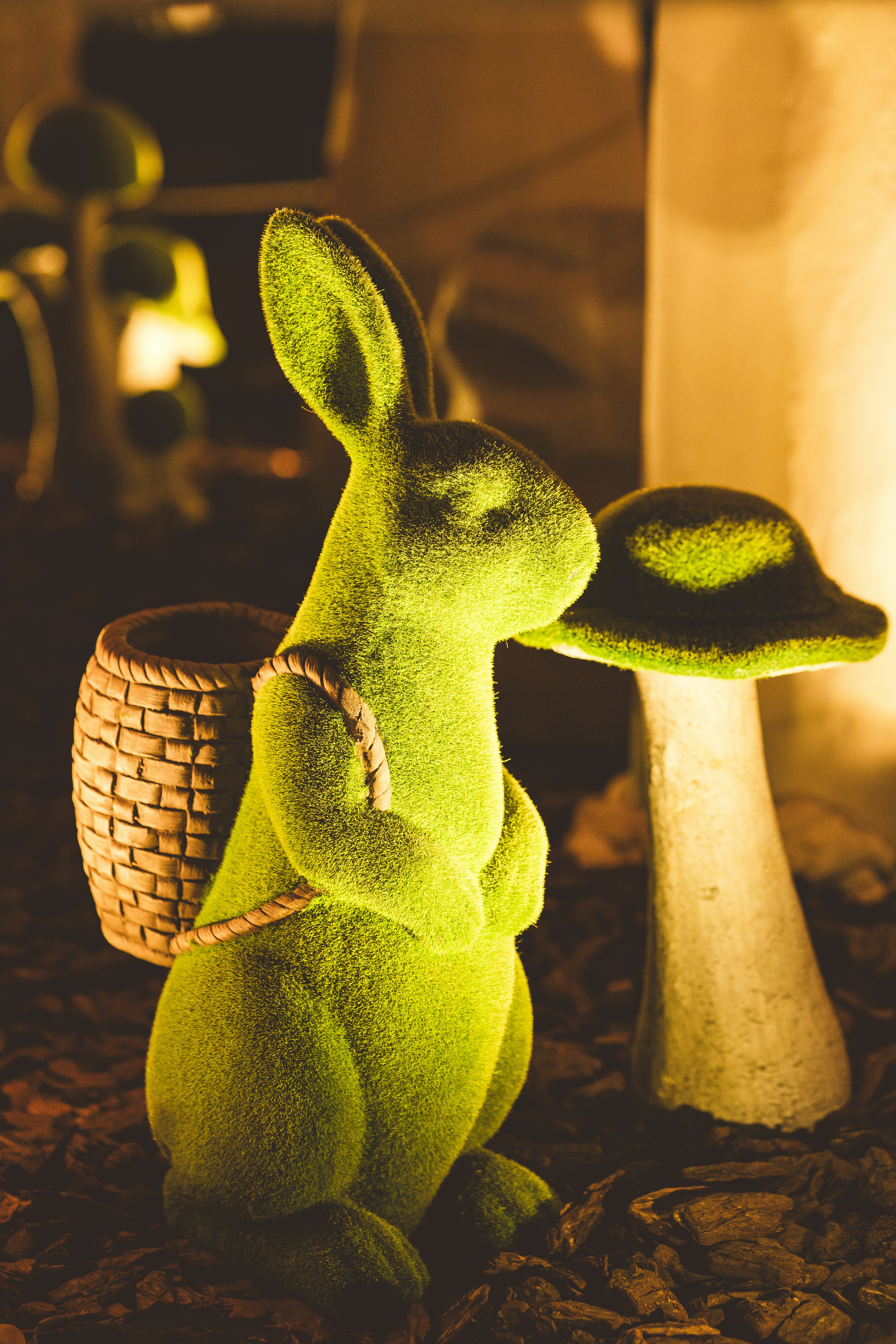 Luminous Bunny in a Moonlit Garden
