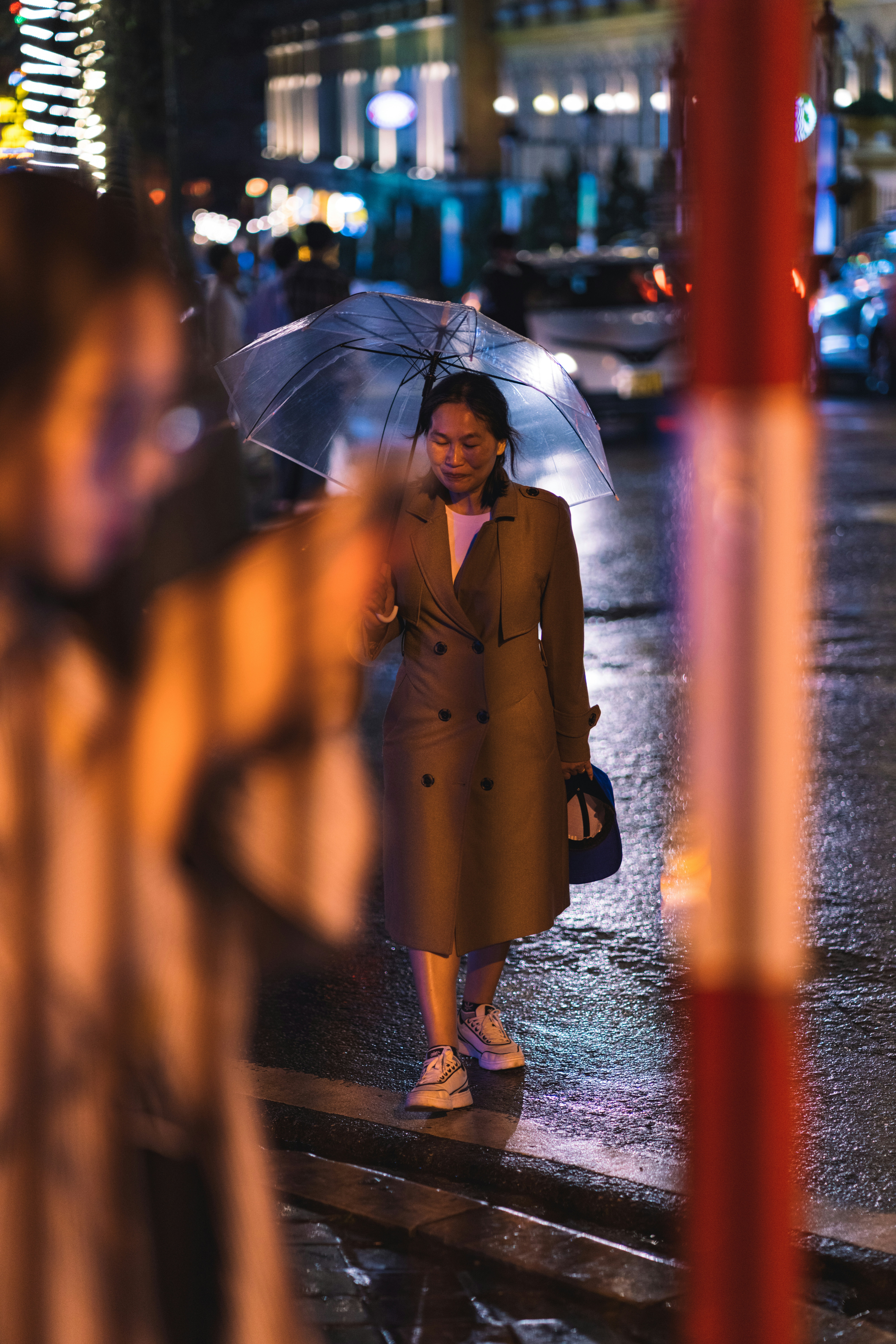 Umbrella of Quiet Resolve on a Rainy Night Walk