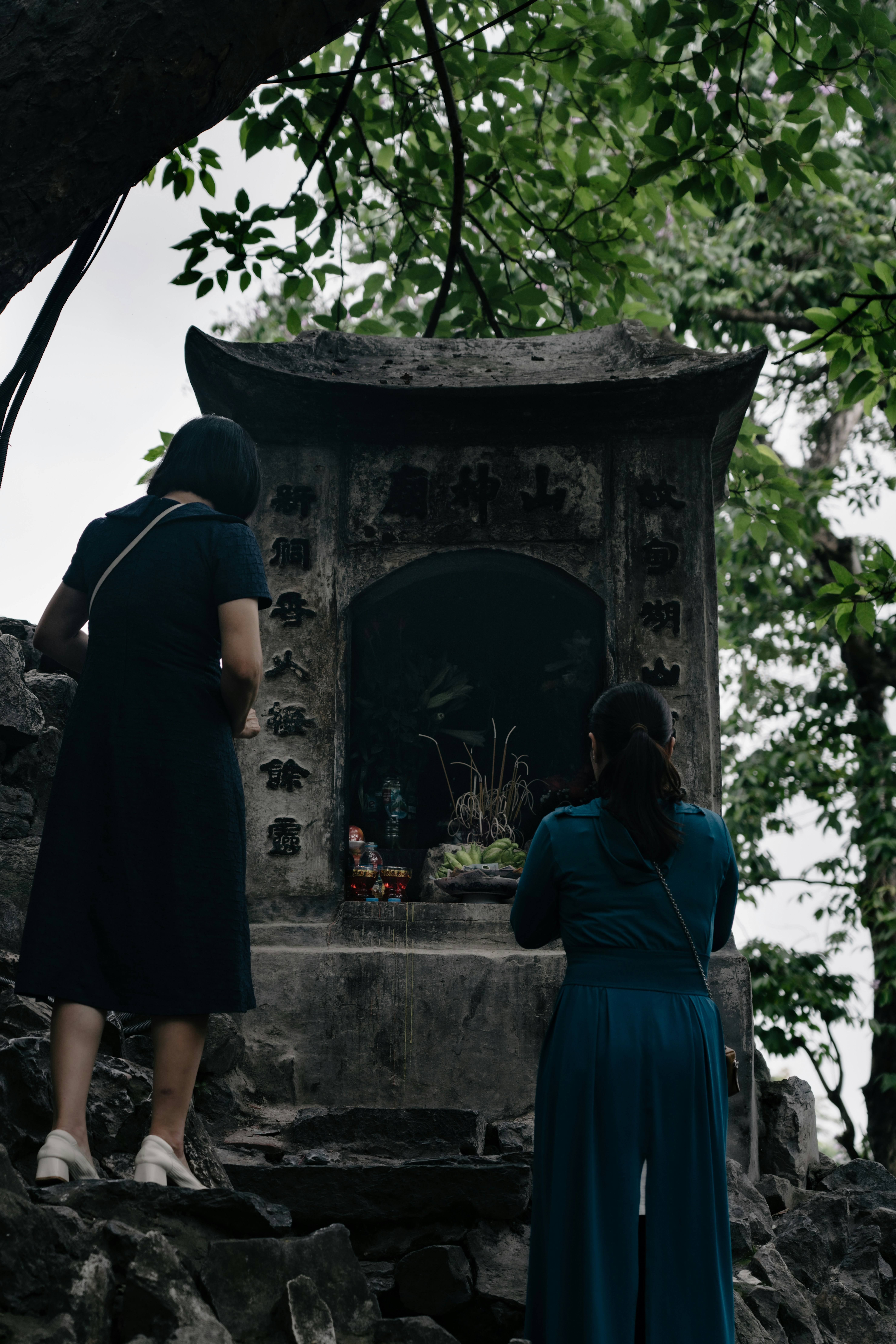 Quiet Offering at the Stone Shrine