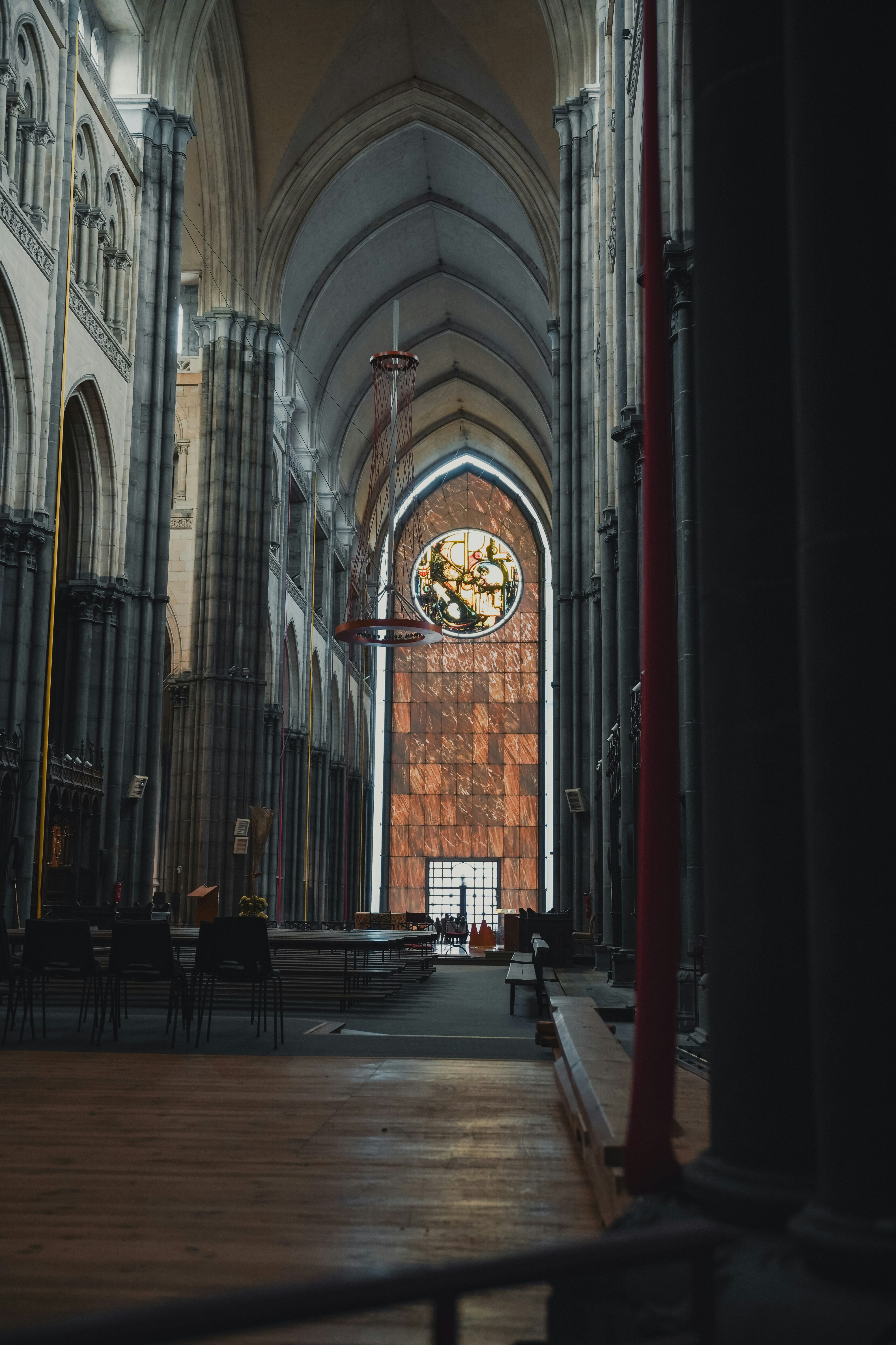 Stone Aisle: Light through the Cathedral Rose