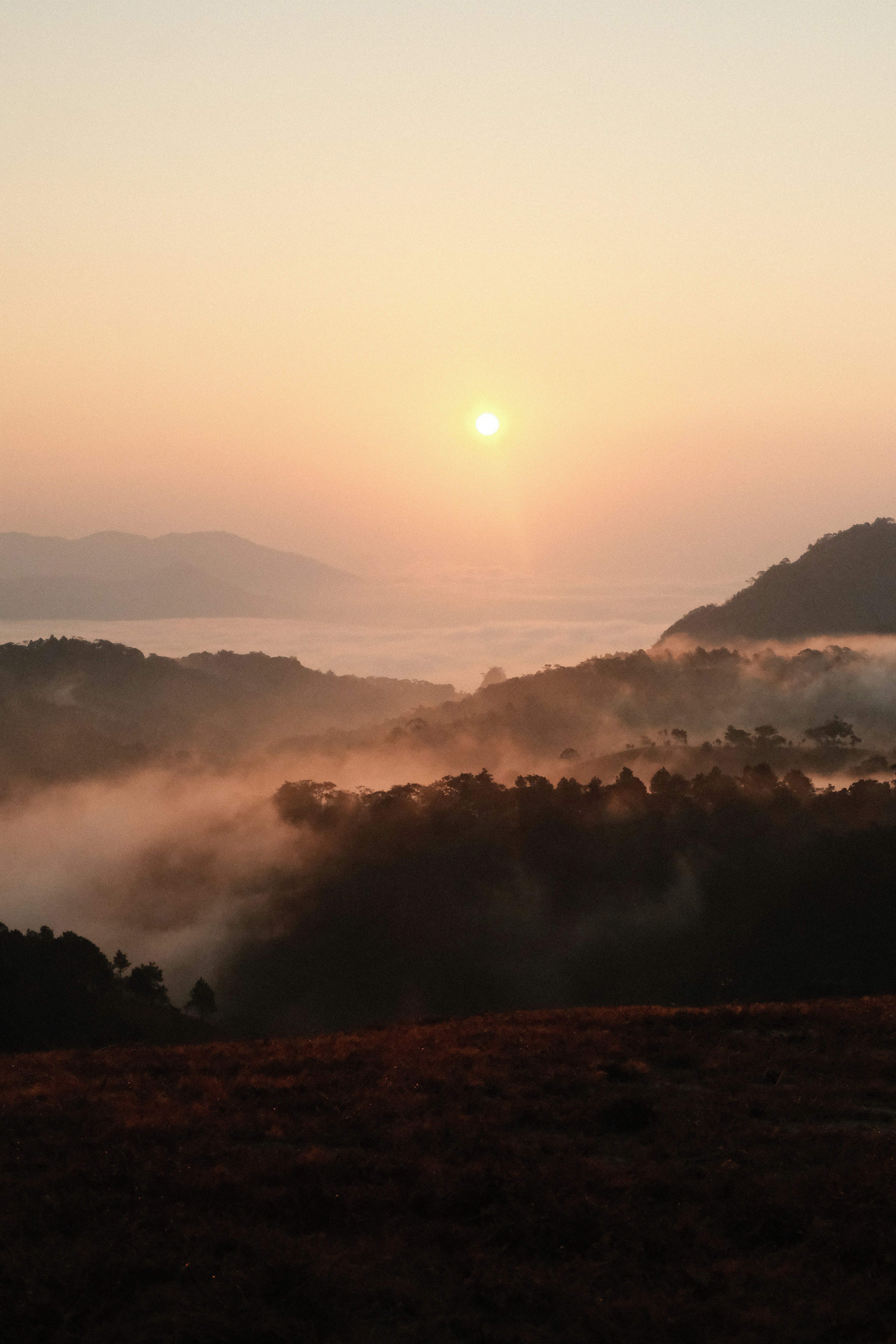 Dawn Over Mist-Hazed Valleys
