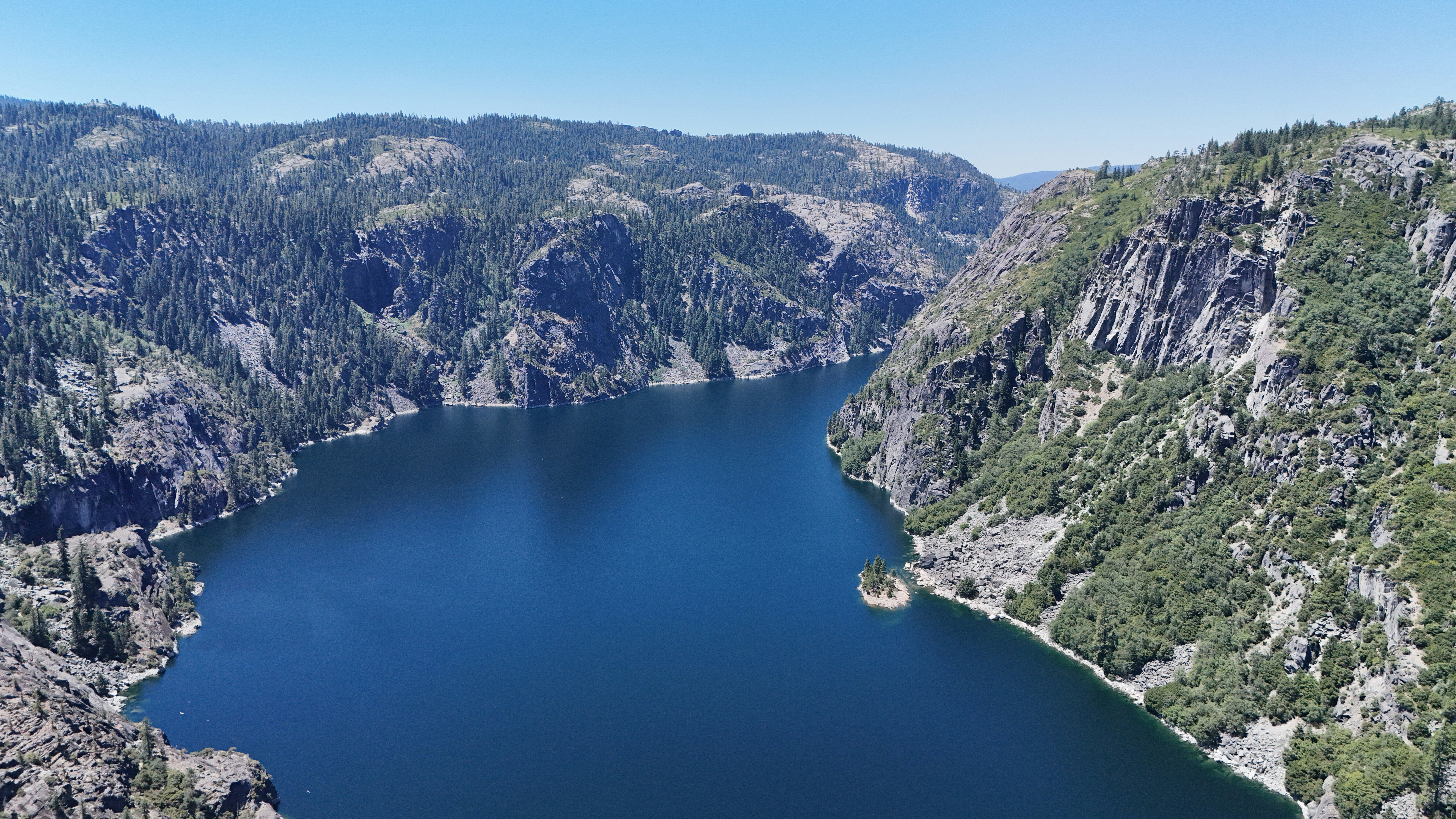 Chiseled Blue Silence: A Lake Carved by Canyon Walls