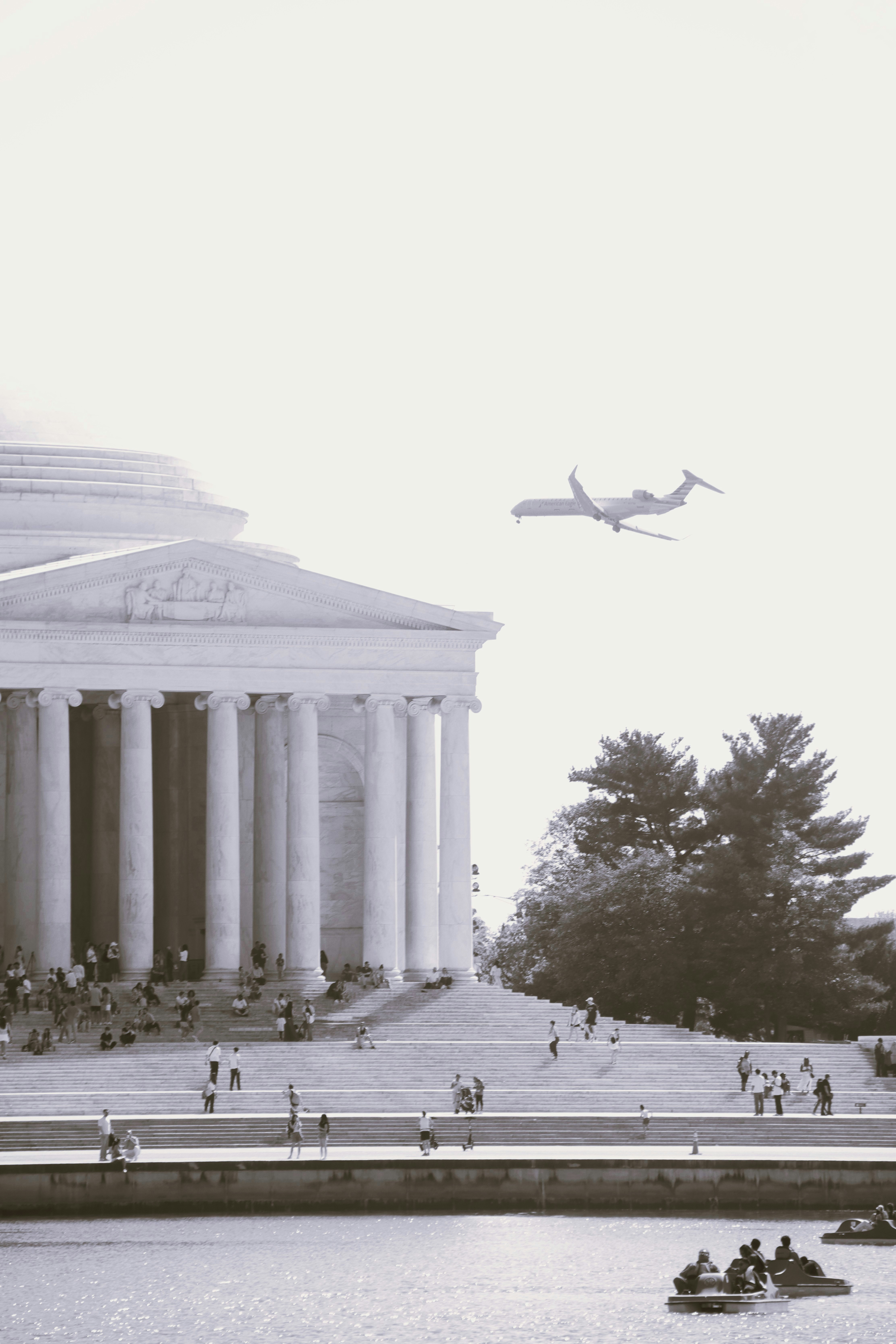 Colonnaded Hall Meets Skyward Flight