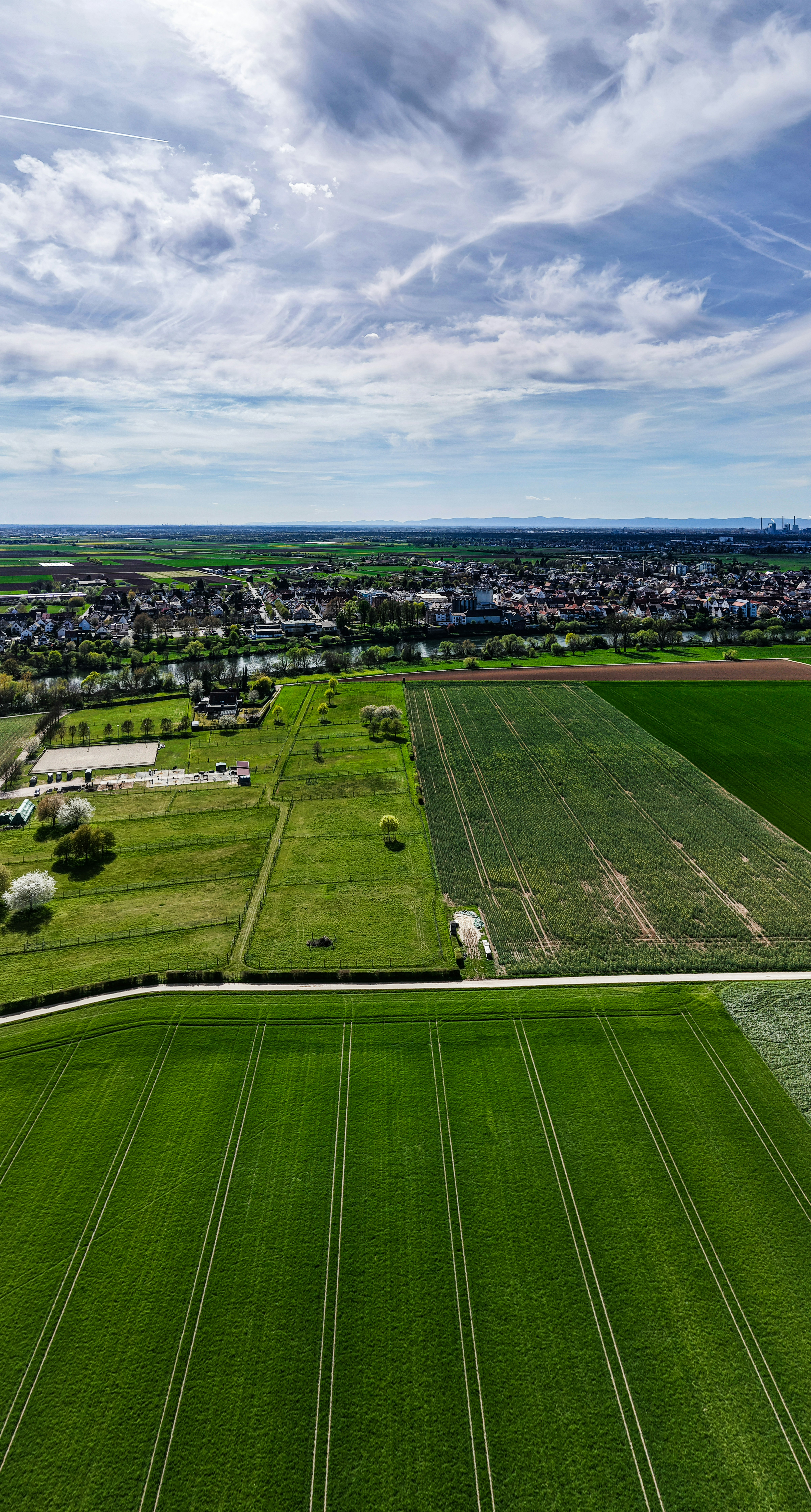 Fields Unfolding Under a Clear Sky: A Drone’s View from Above