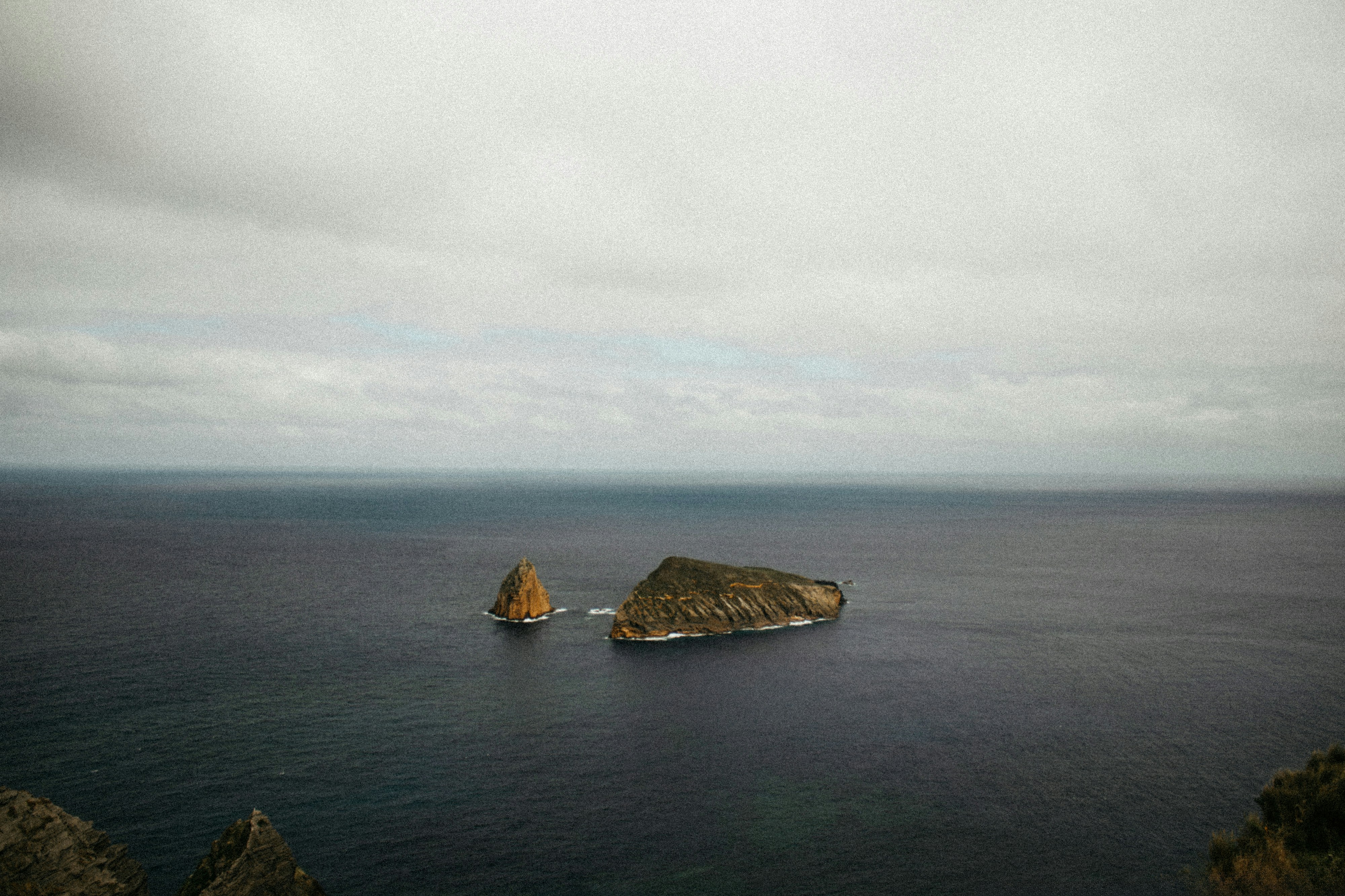 Coastal Archipelago Beneath a Quiet Sky