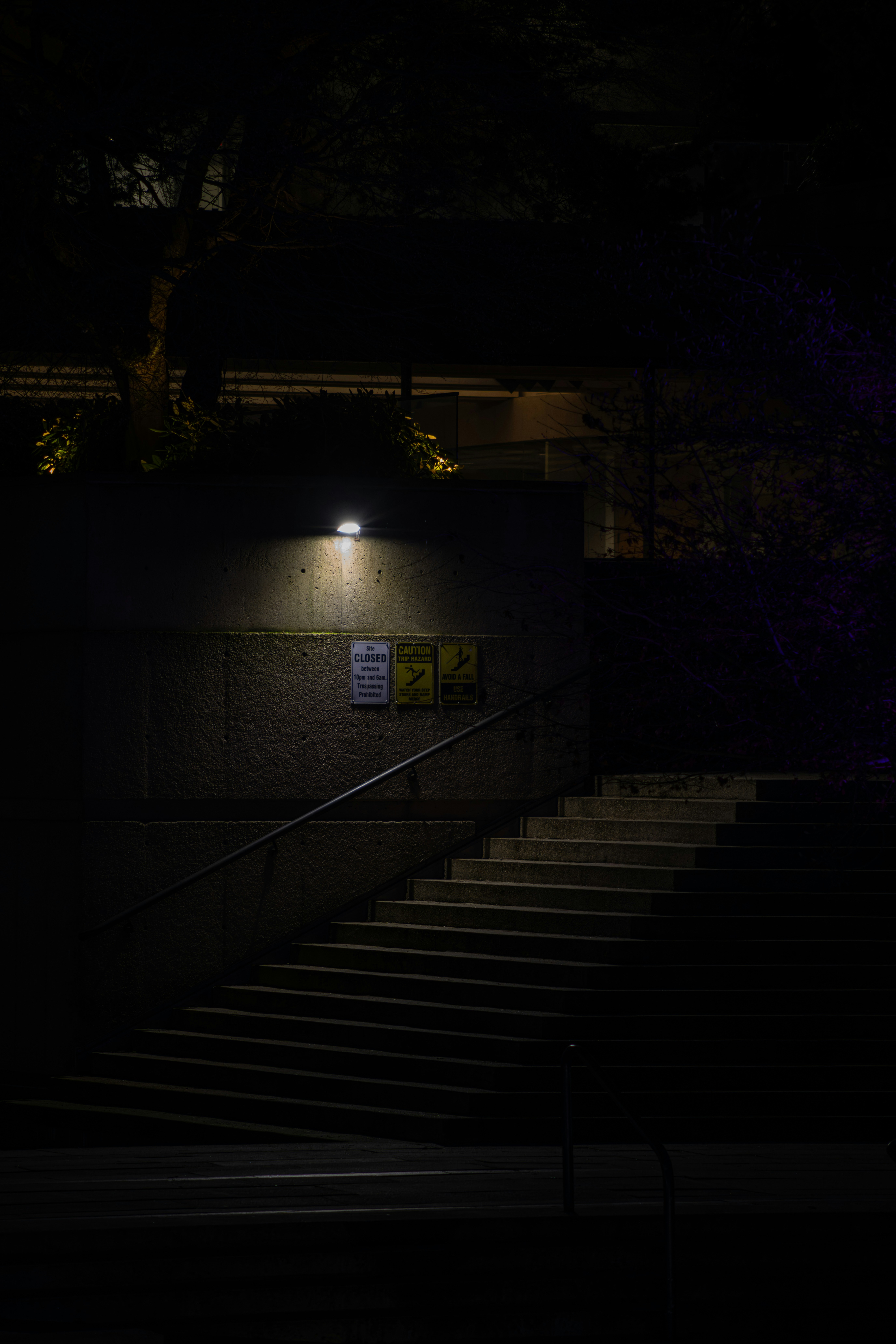 Moonlit Staircase: A Quiet Corner of Night