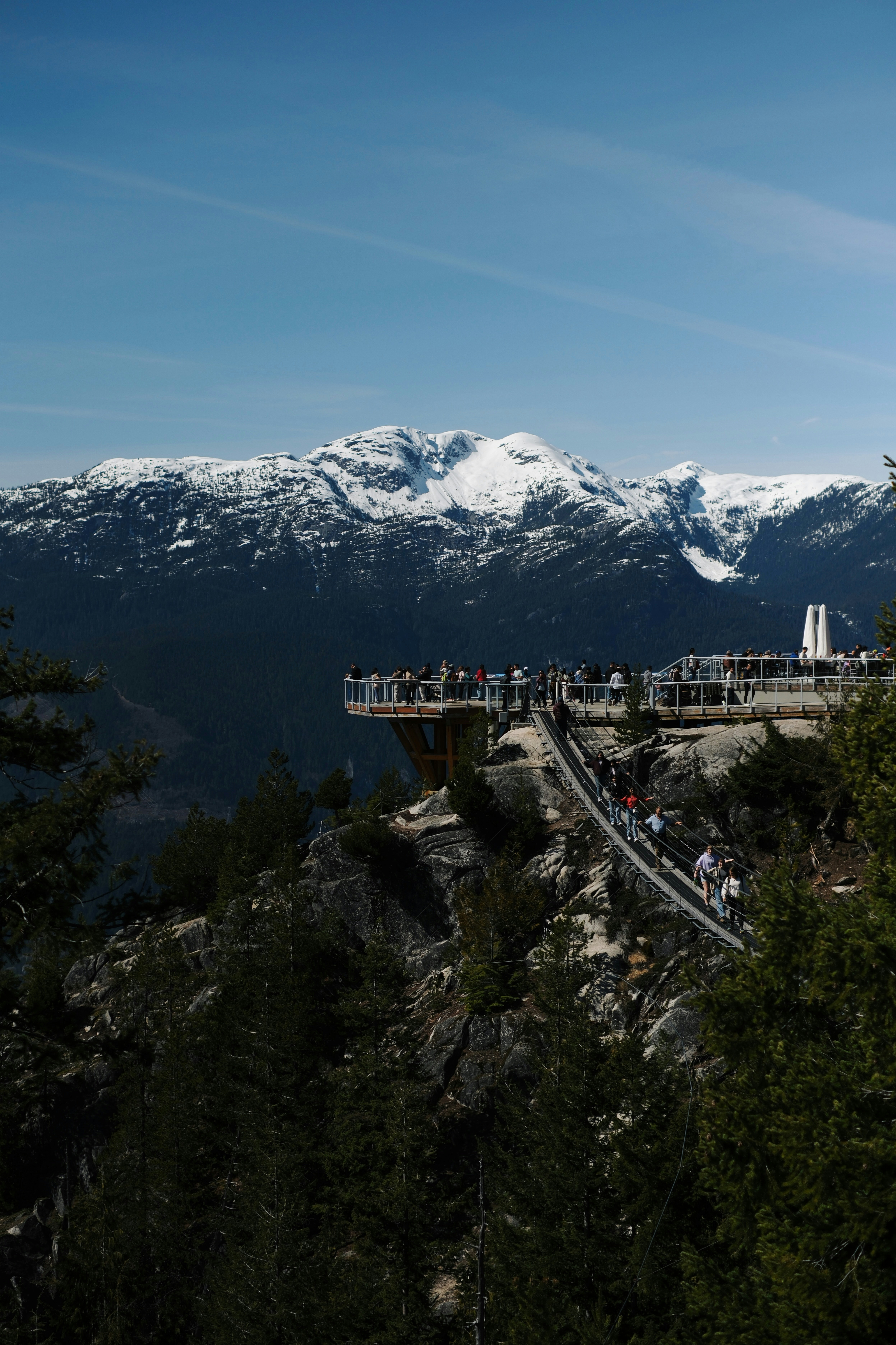Snow‑capped Ridge Overlook: A Winding Walkway Suspends Above the Valley