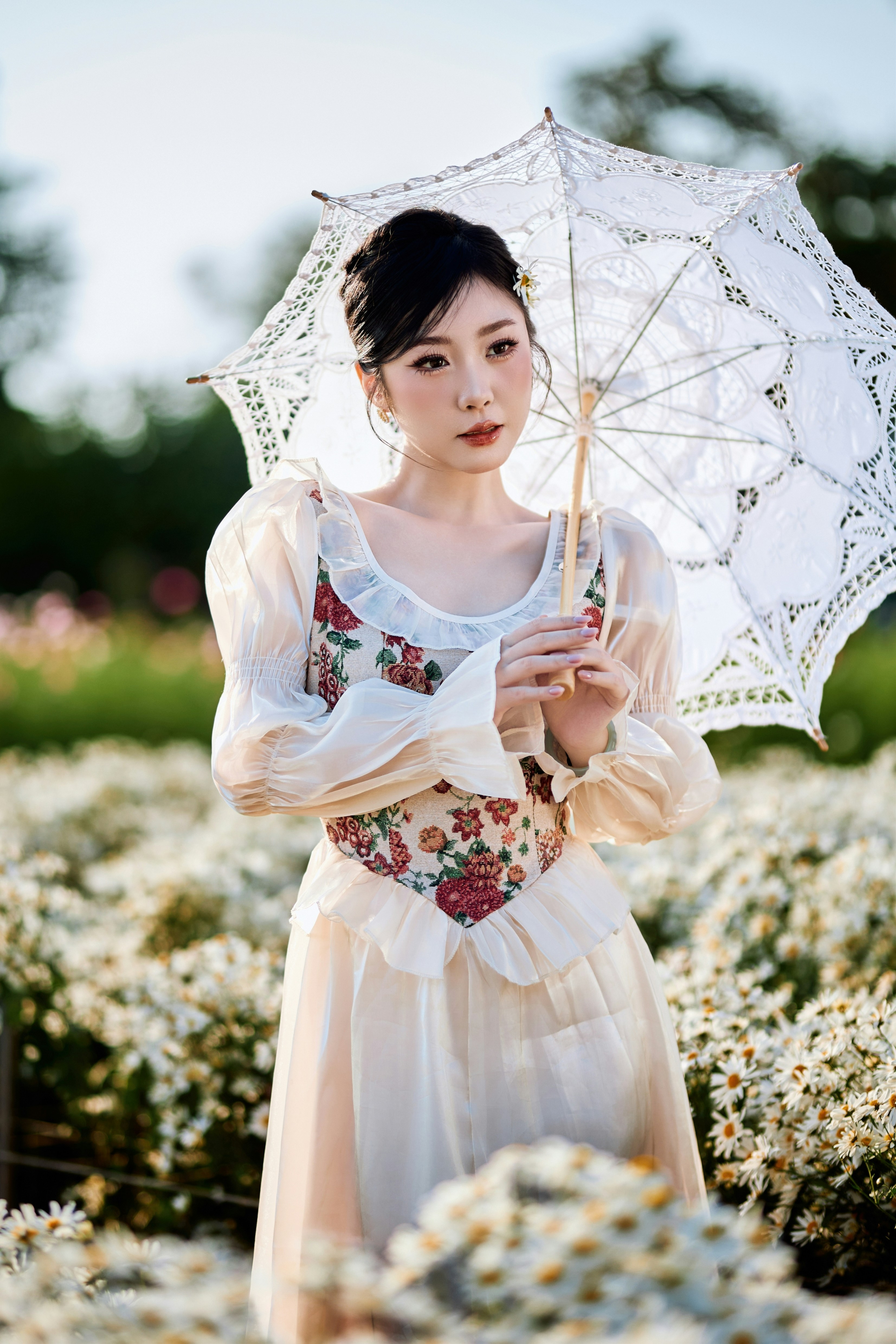 Porcelain Lace in a Field of Daisies