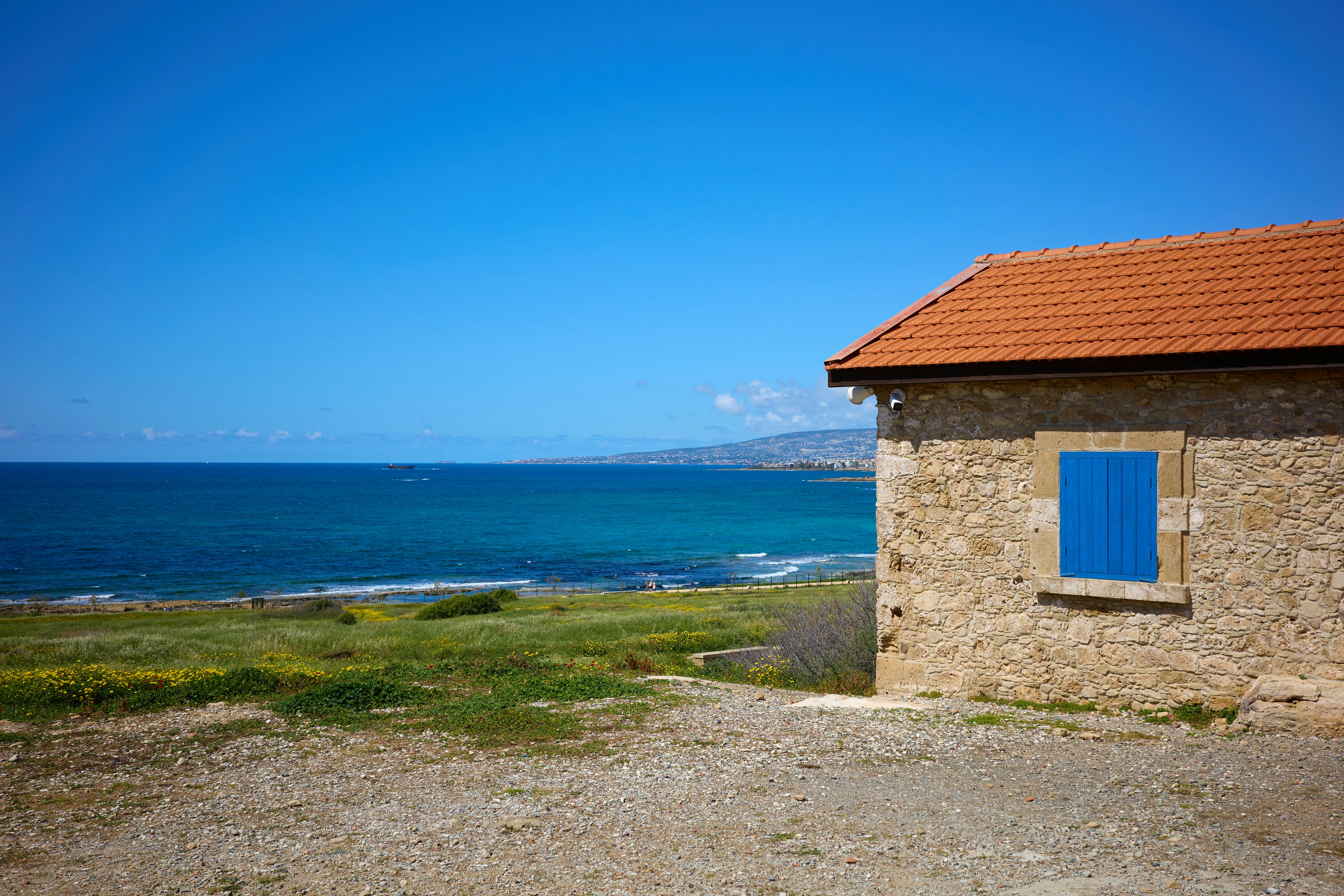 Blue Window by the Sea Cliff